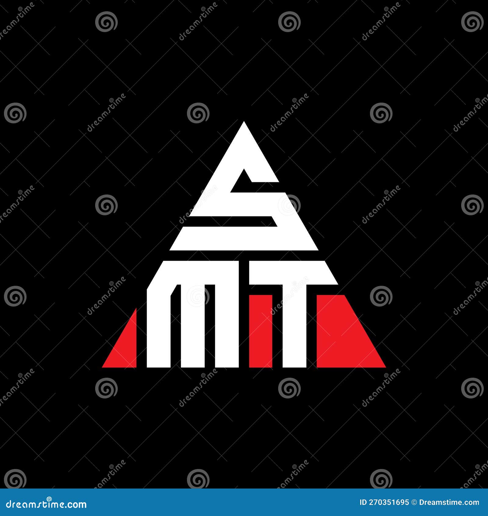 SMT Triangle Letter Logo Design with Triangle Shape. SMT Triangle Logo ...