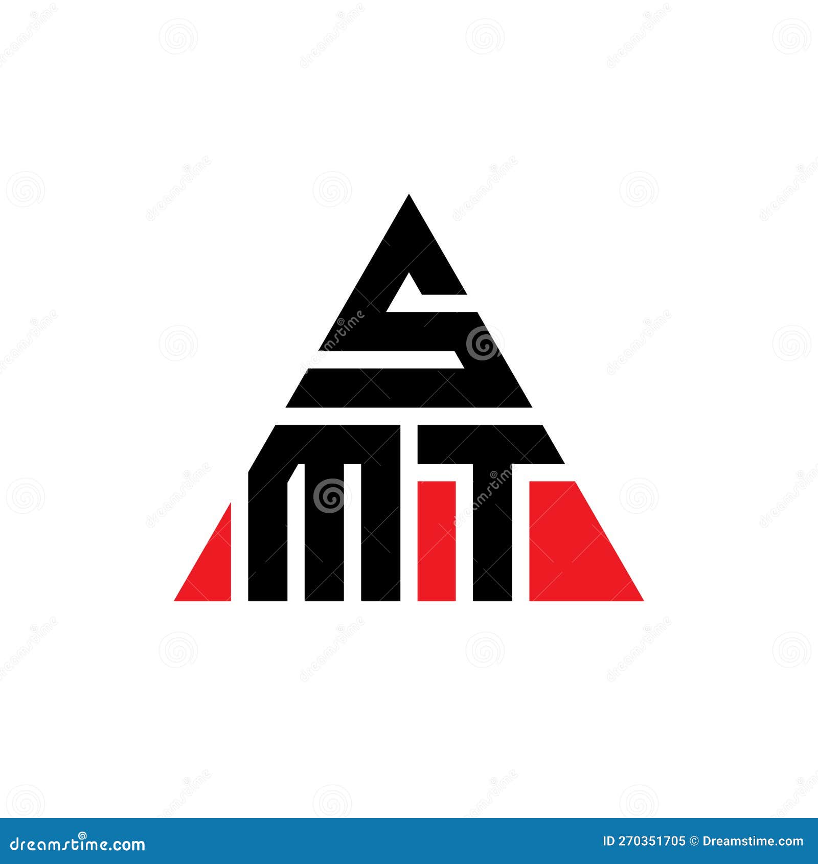 SMT Triangle Letter Logo Design with Triangle Shape. SMT Triangle Logo ...