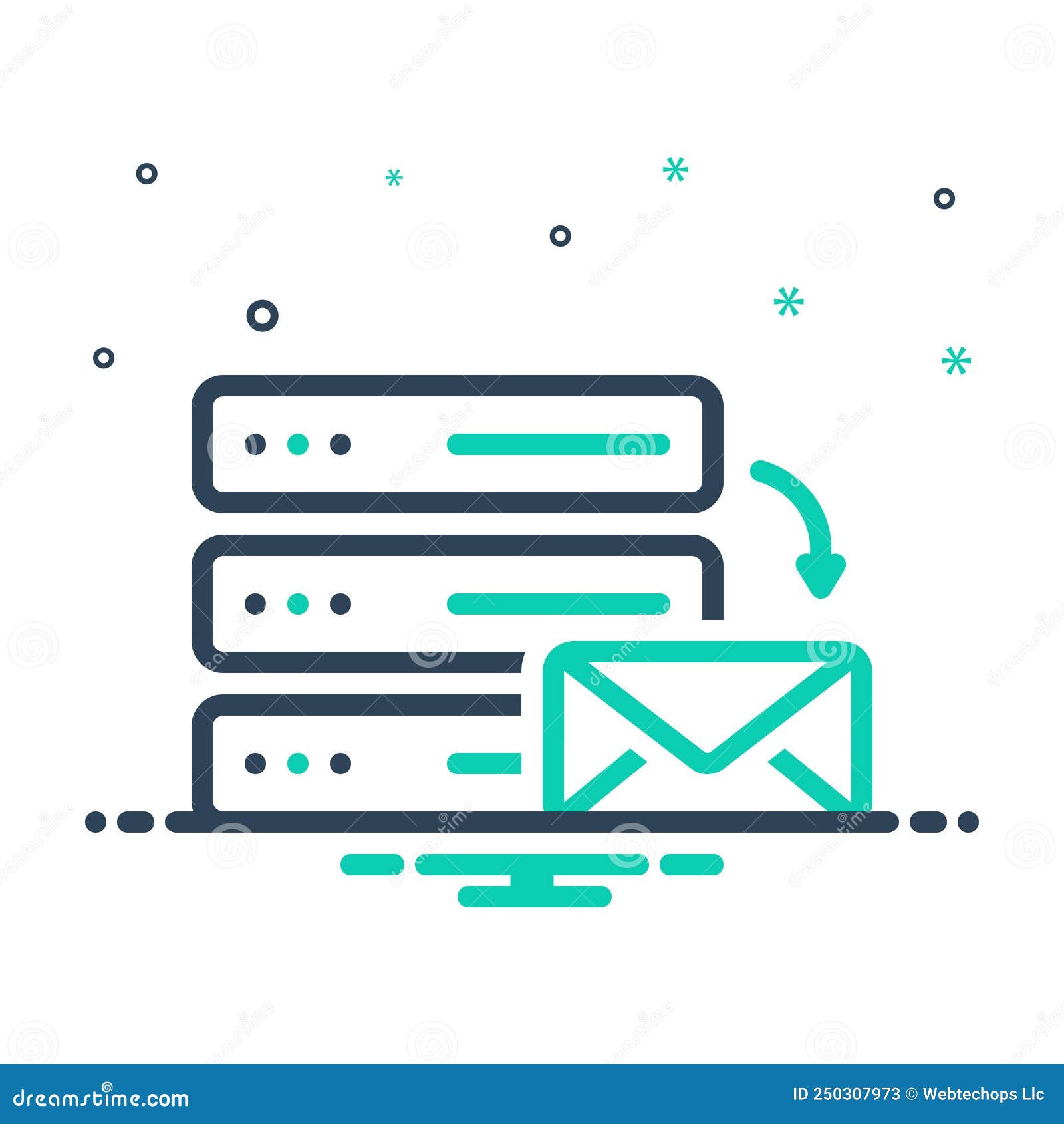 Mix Icon for Smtp, Mail and Server Stock Illustration - Illustration of ...