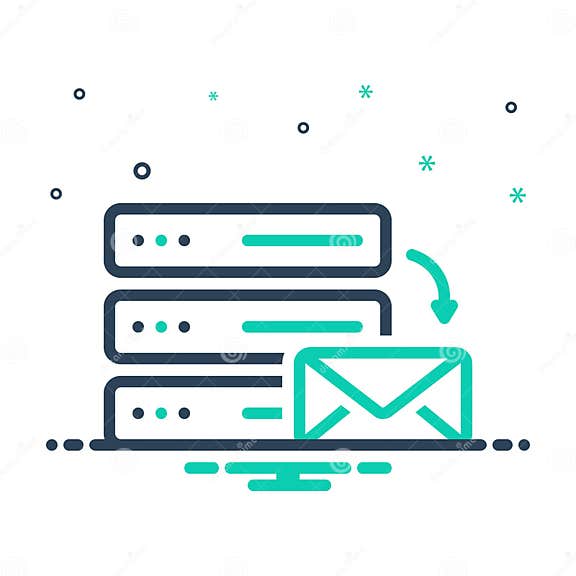 Mix Icon for Smtp, Mail and Server Stock Illustration - Illustration of ...