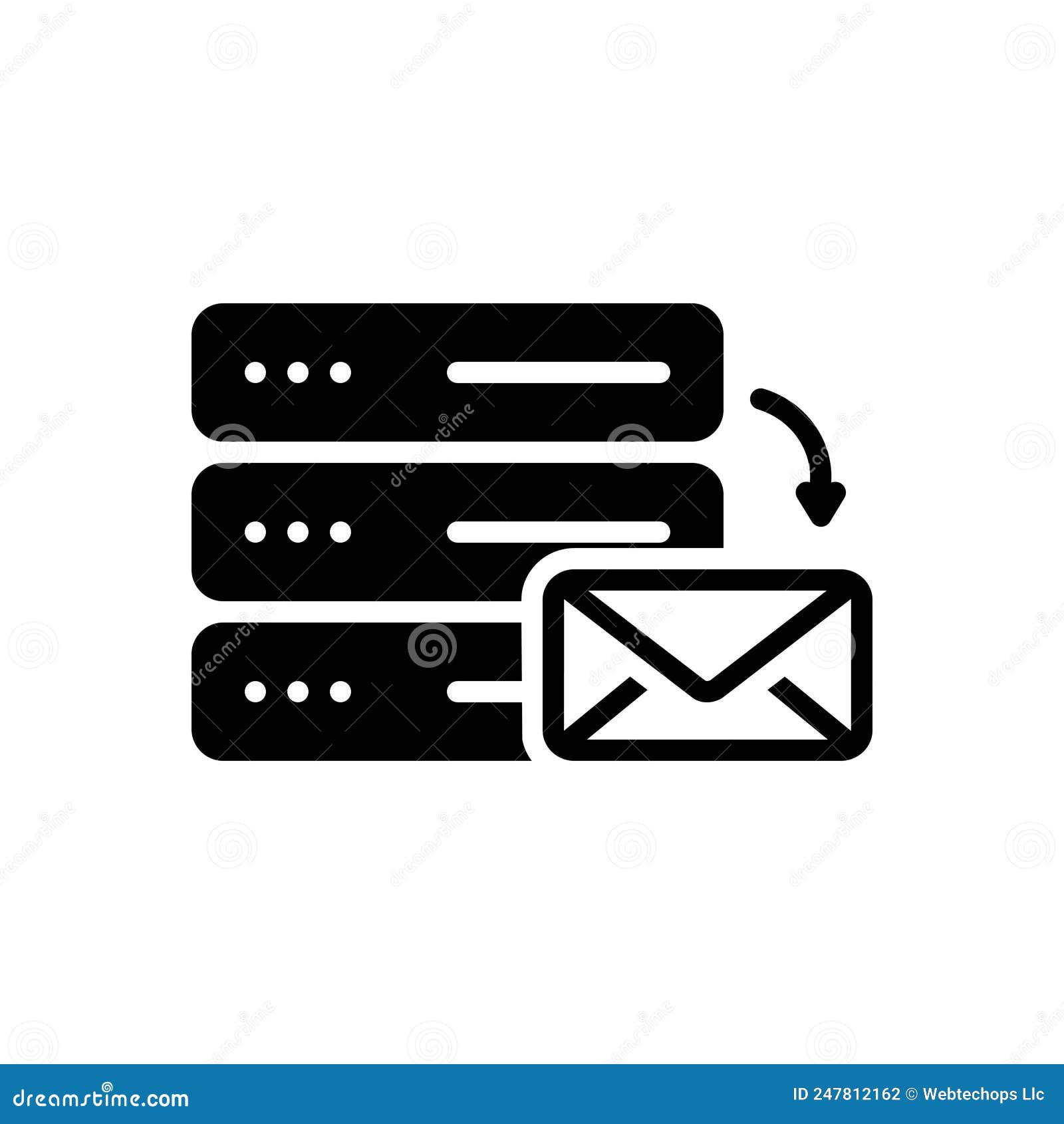 Black Solid Icon for Smtp, Mail Server and Communication Stock Vector ...