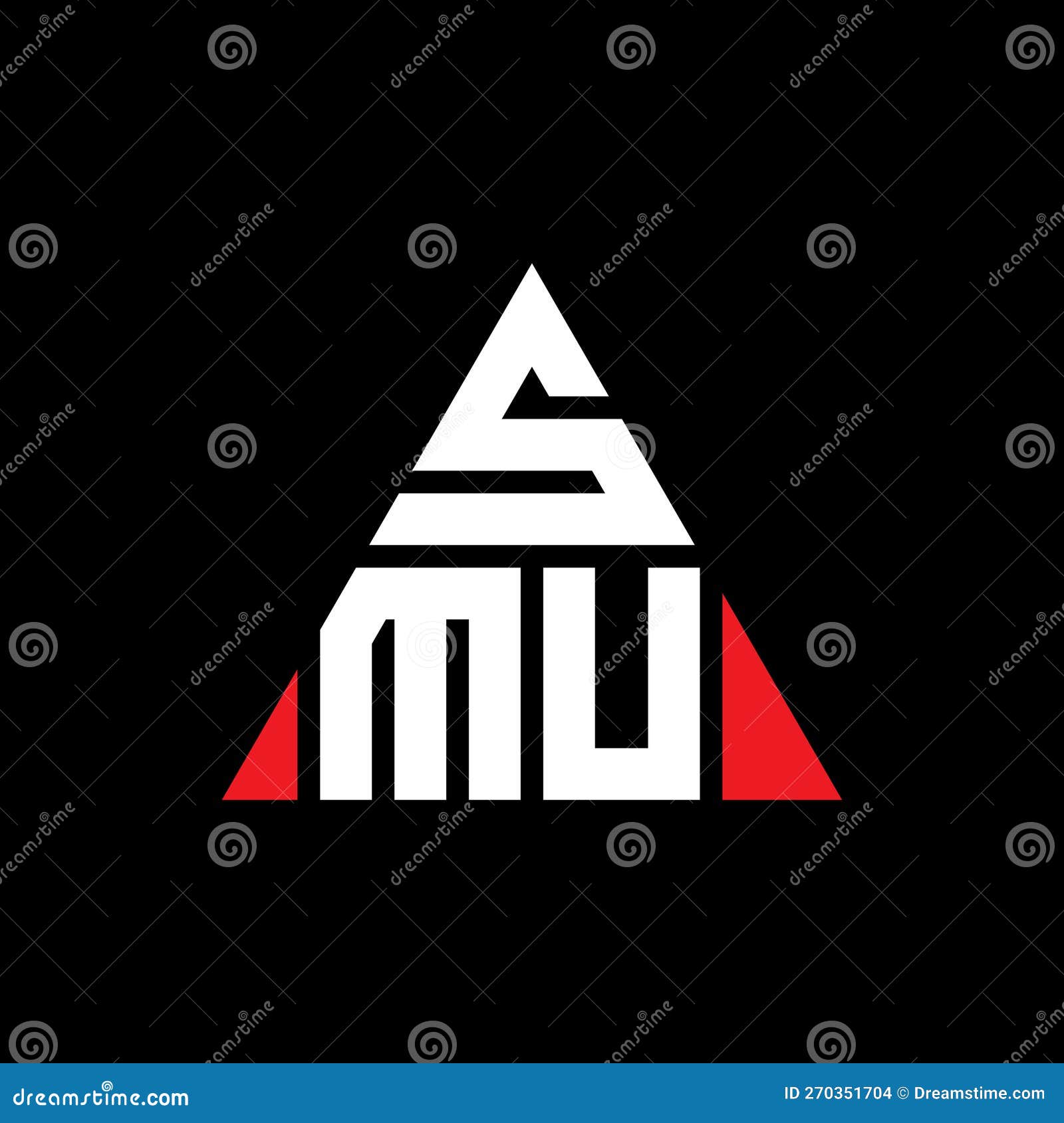 SMU Triangle Letter Logo Design with Triangle Shape. SMU Triangle Logo ...