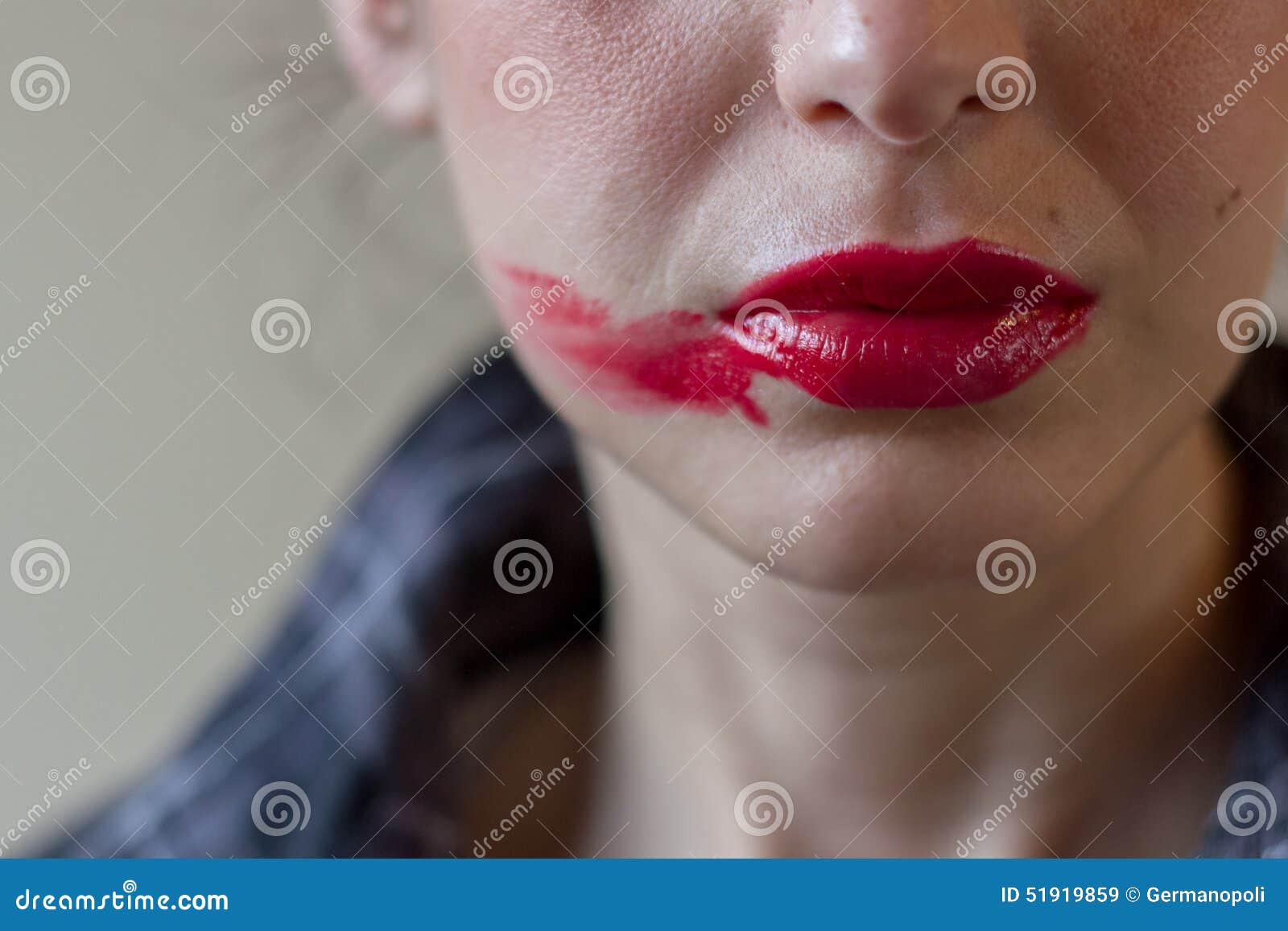 Smudged lipstick stock image. Image of kiss, cosmetics - 51919859