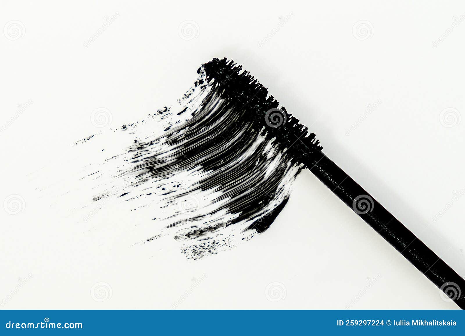 Smudged Mascara Texture, Swatch of a Brush on White Background Stock ...