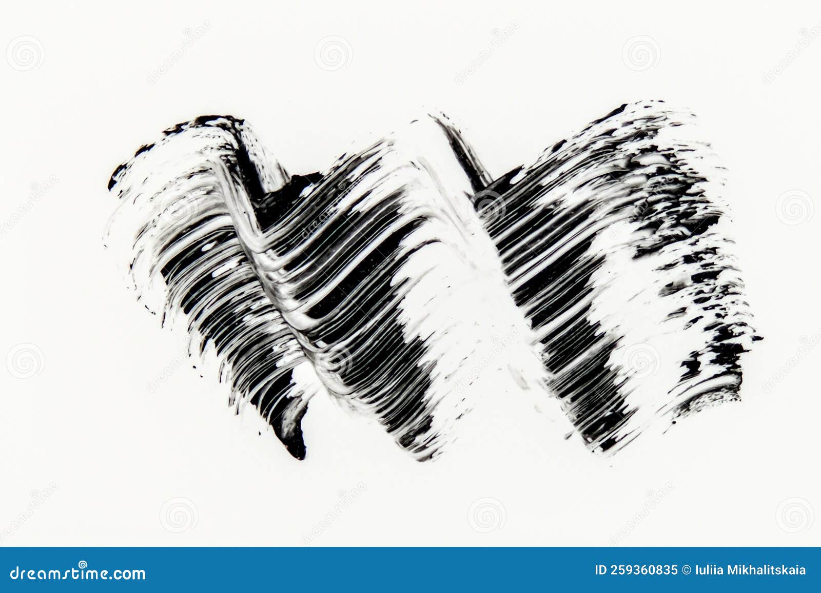 Smudged Mascara Texture, Swatch of a Brush on White Background Stock ...