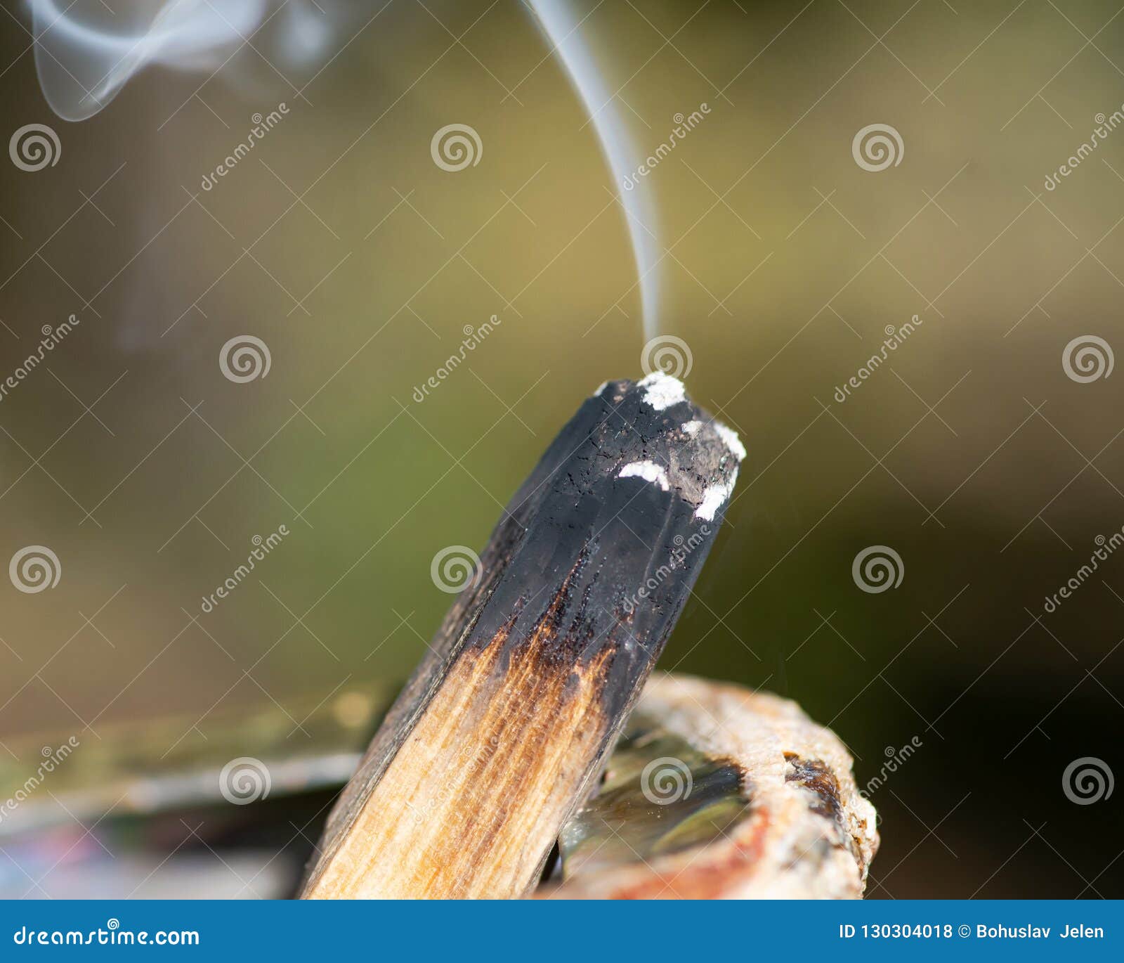 Smudging Ceremony Using Peruvian Palo Santo Holy Wood Incense Stick and ...