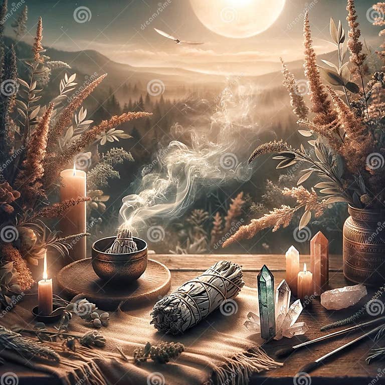 Smudging and Purification stock illustration. Illustration of jungle ...