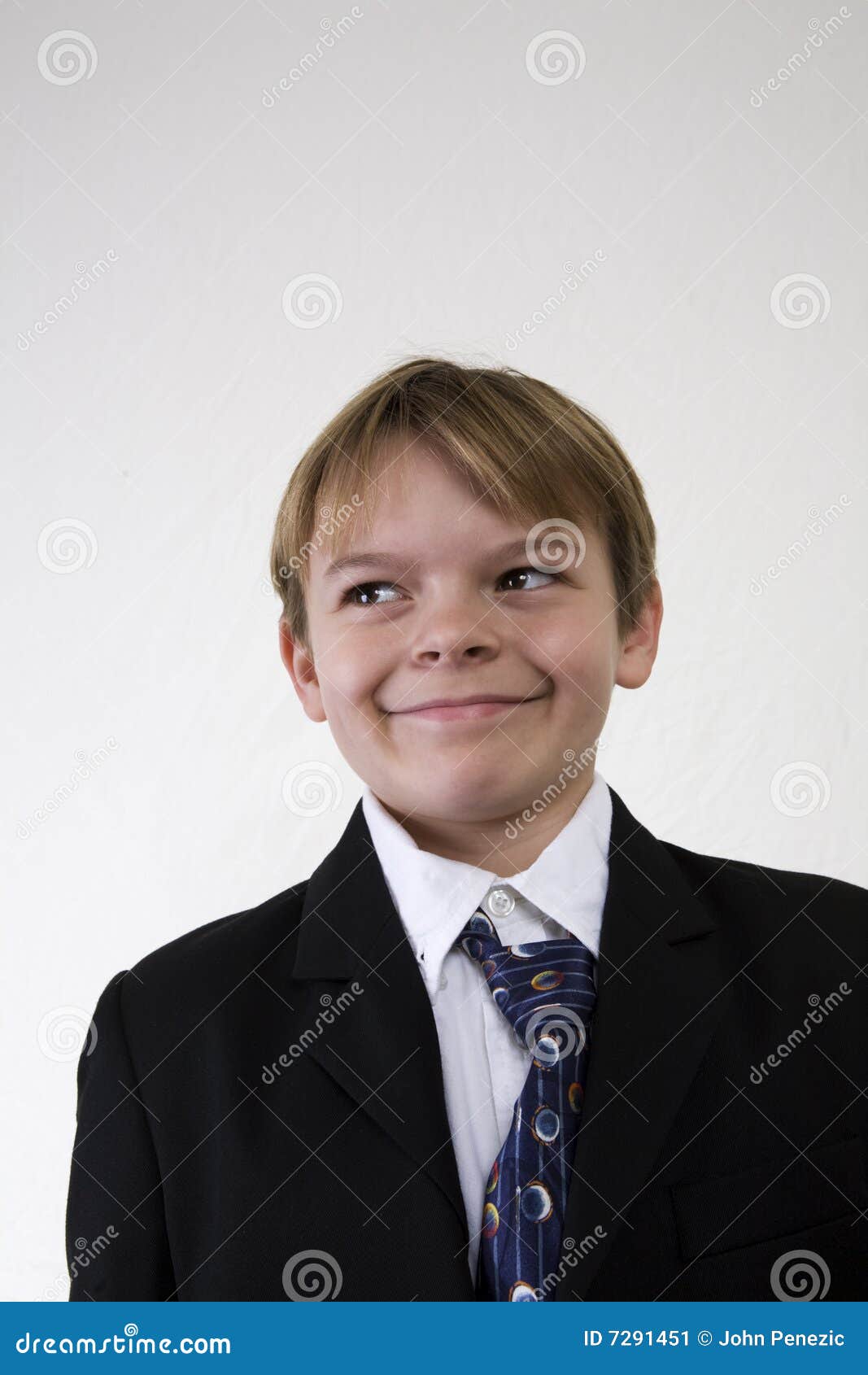 Smug boy in suit stock image. Image of child, white, business - 7291451