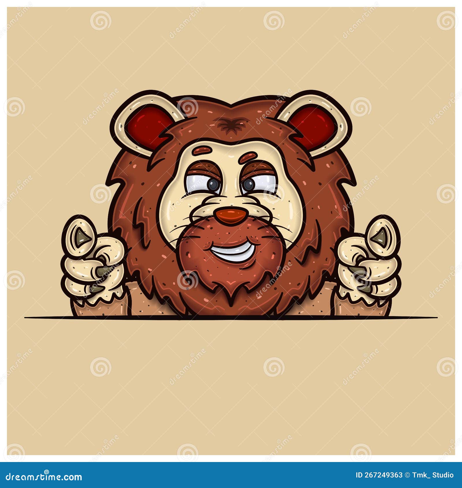 Smug Face Expression With Pig Cartoon. Vector Illustration ...