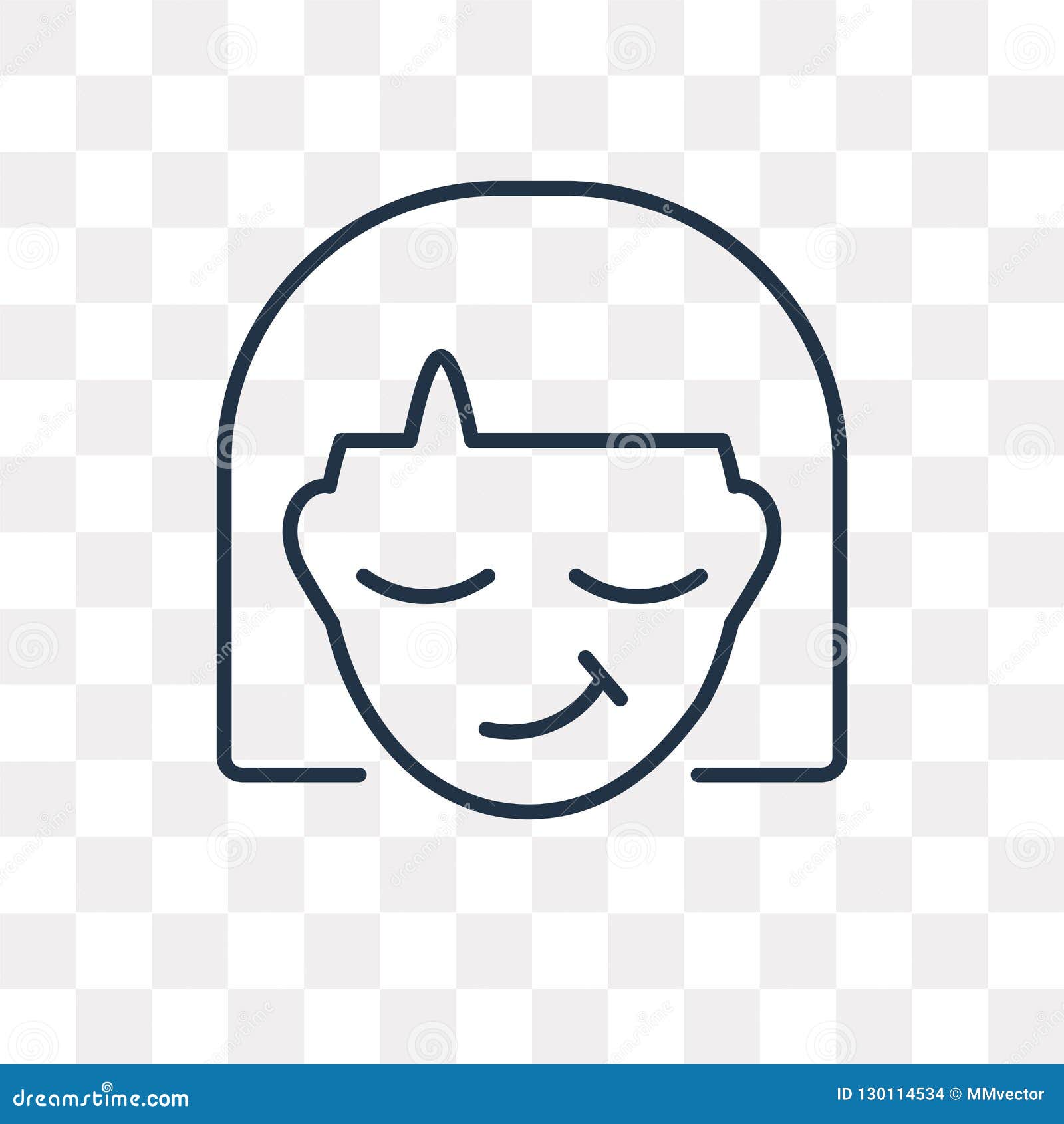 Smug Vector Icon Isolated On Transparent Background, Linear Smug ...