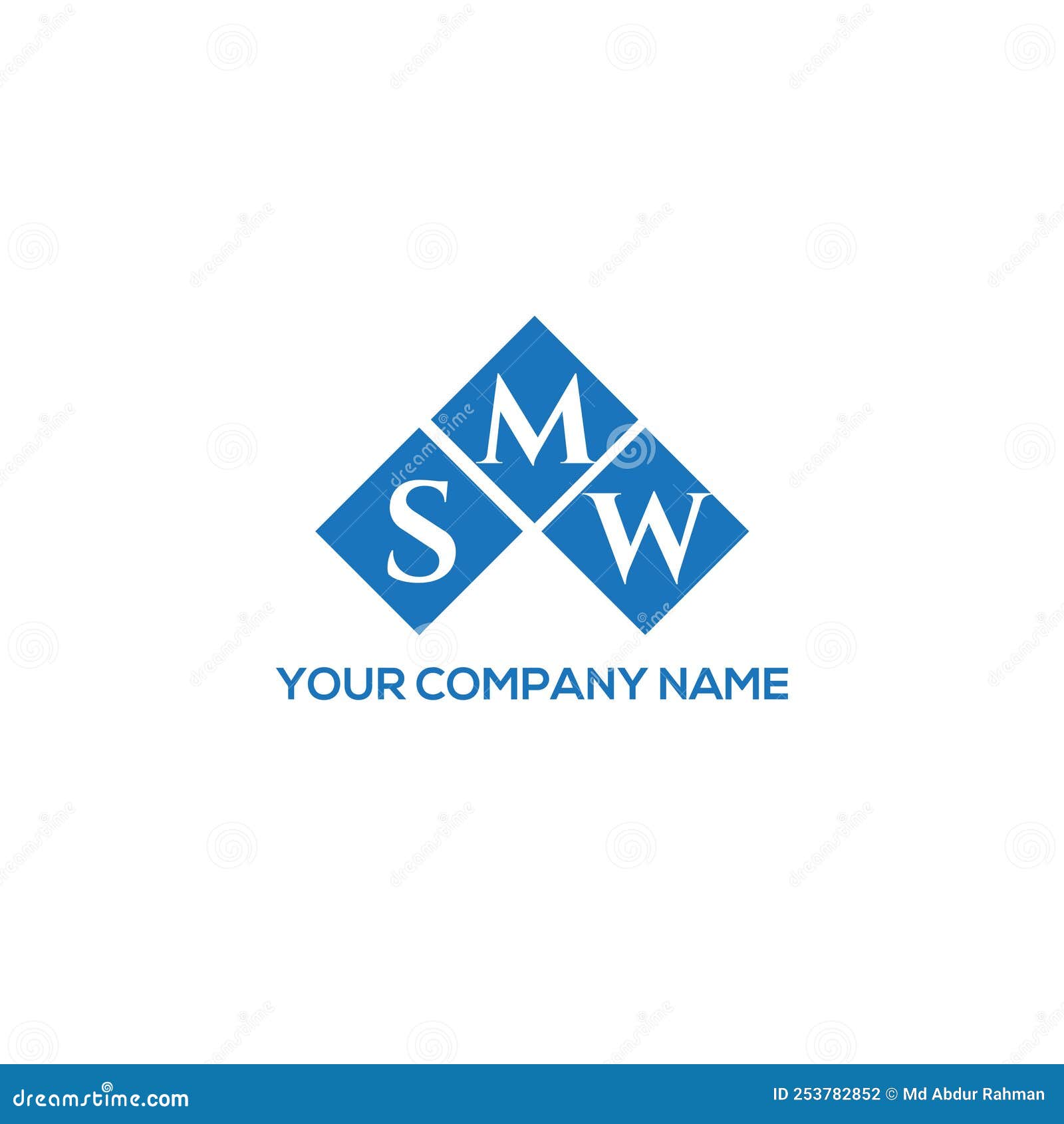 SMW Letter Logo Design on WHITE Background. SMW Creative Initials ...
