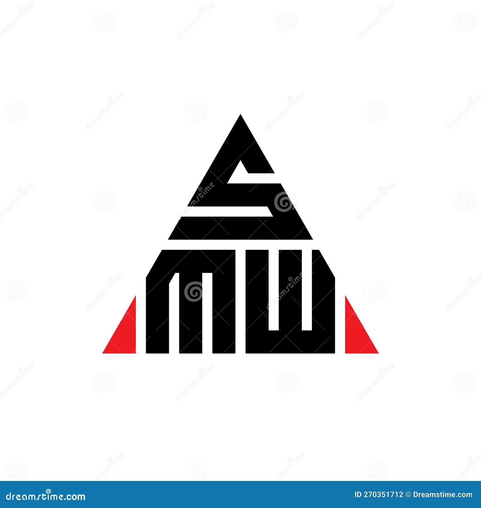 SMW Triangle Letter Logo Design with Triangle Shape. SMW Triangle Logo ...