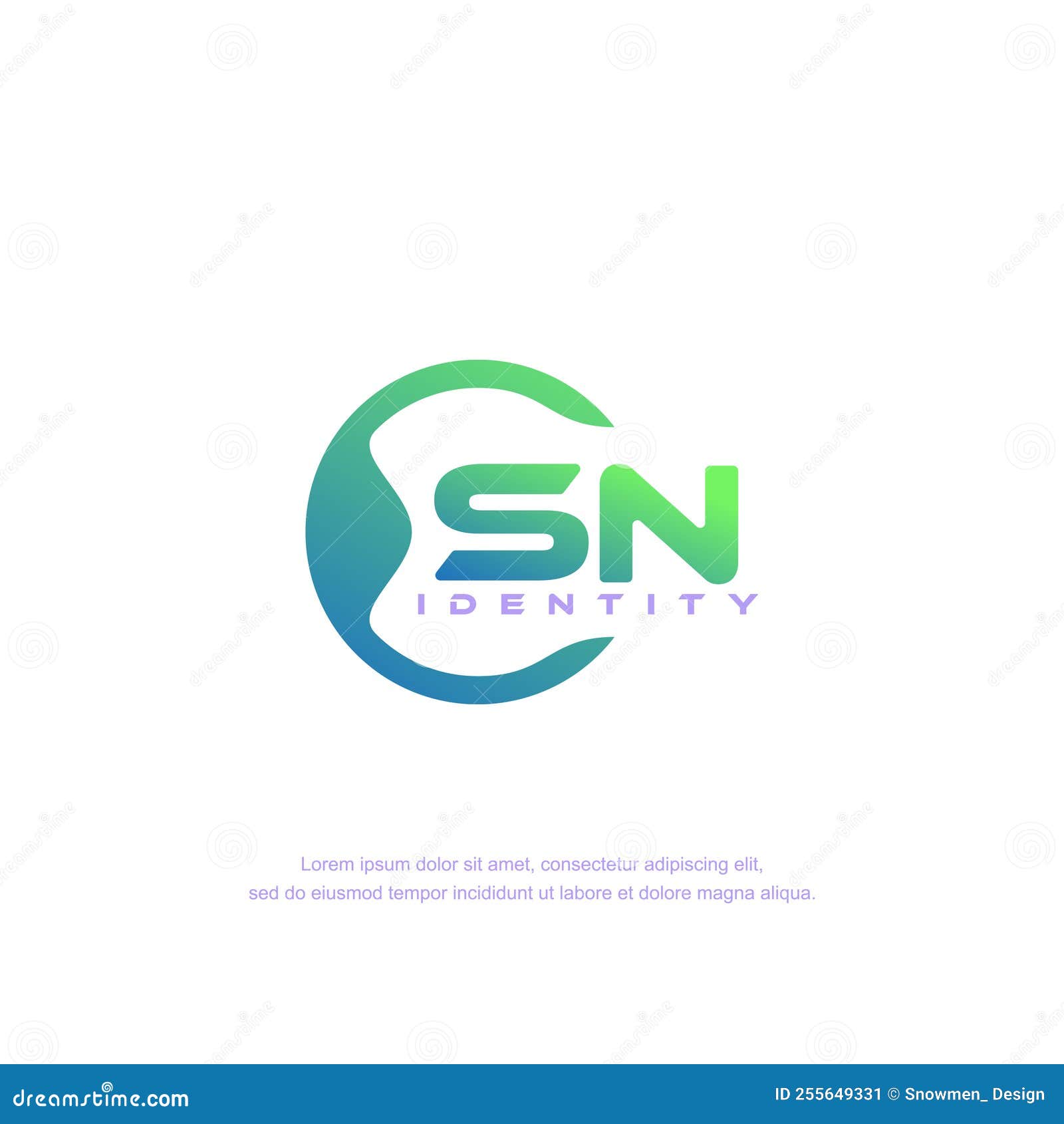SN Initial Letter Circular Line Logo Template Vector with Gradient ...