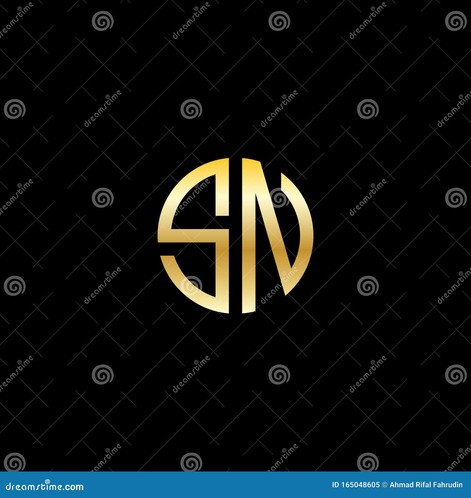 Sn Logo Initials . Modern Sn Logotype Stock Vector - Illustration of ...