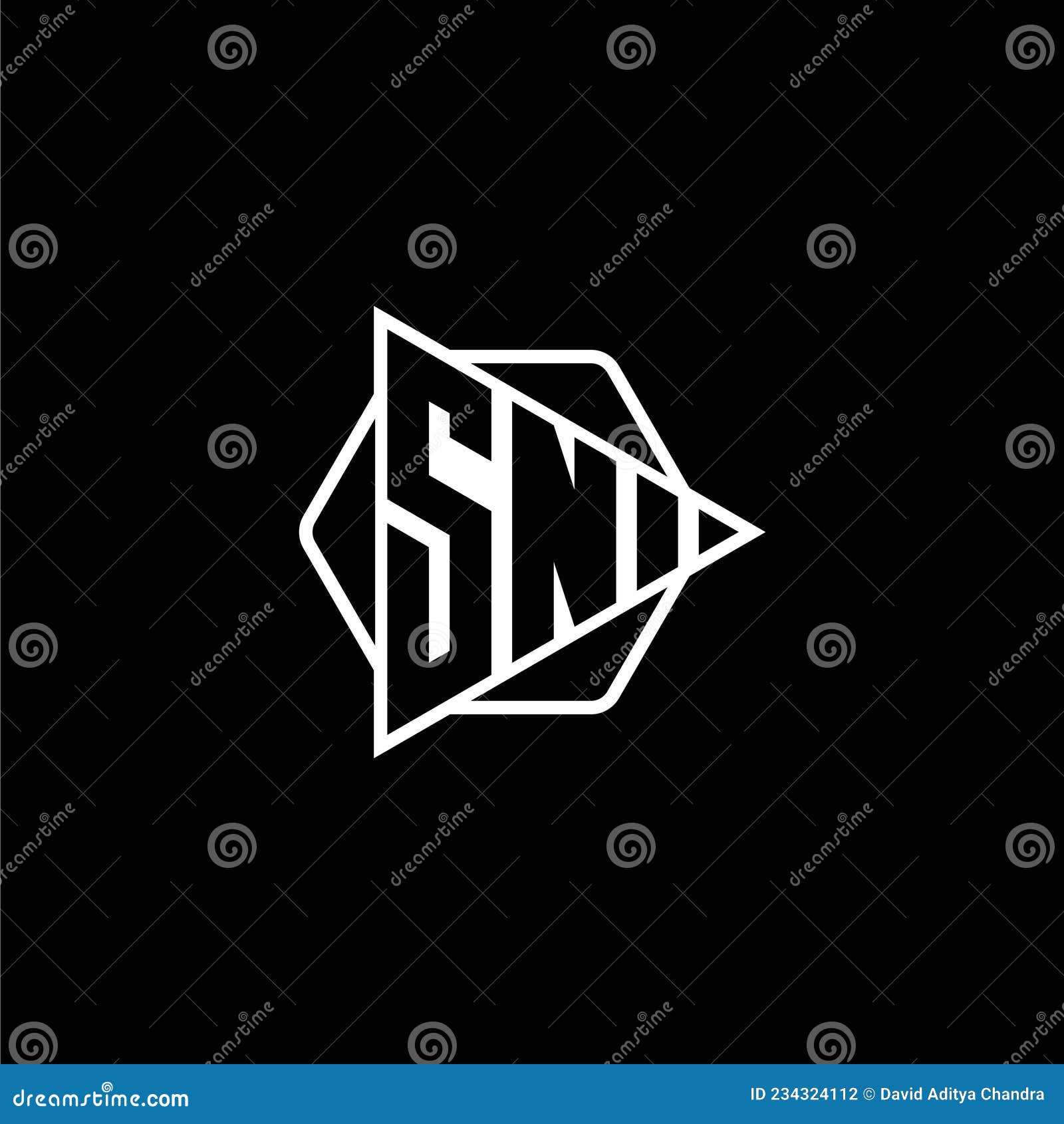 SN Logo Monogram Triangle Play Button Stock Vector - Illustration of ...