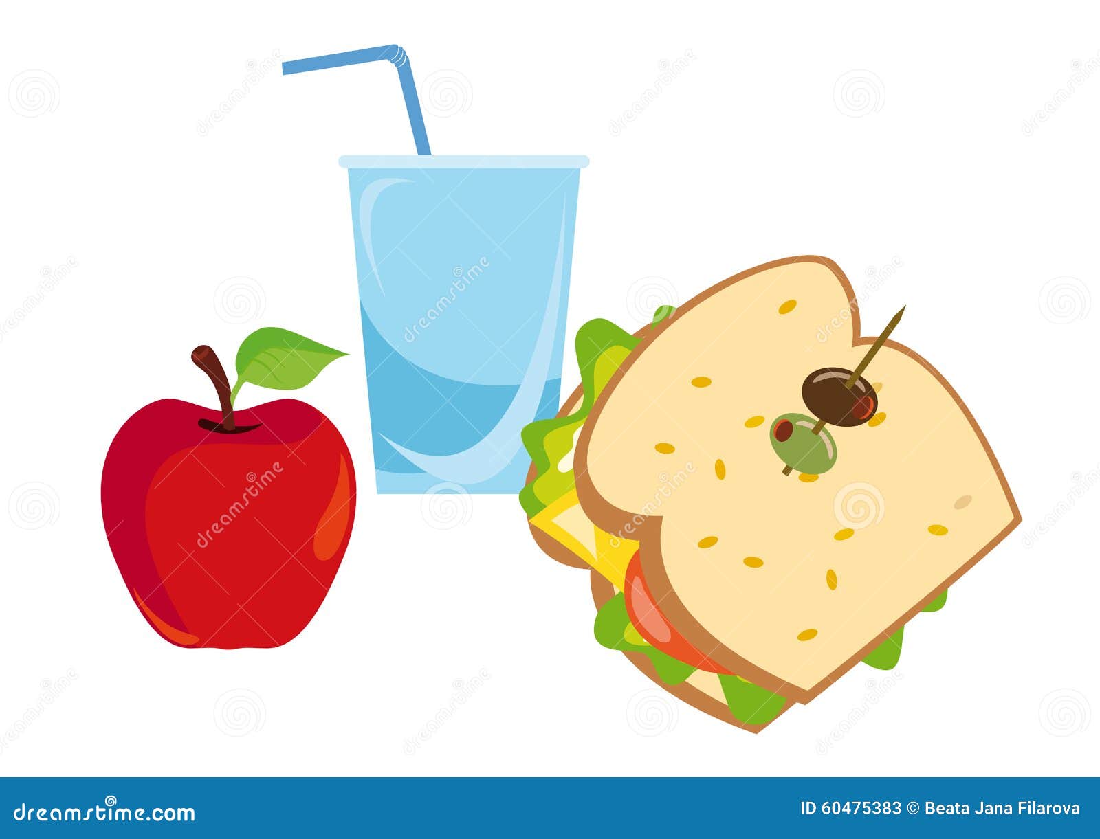 Snack vector illustratie. Illustratie bestaande uit tijdens - 60475383