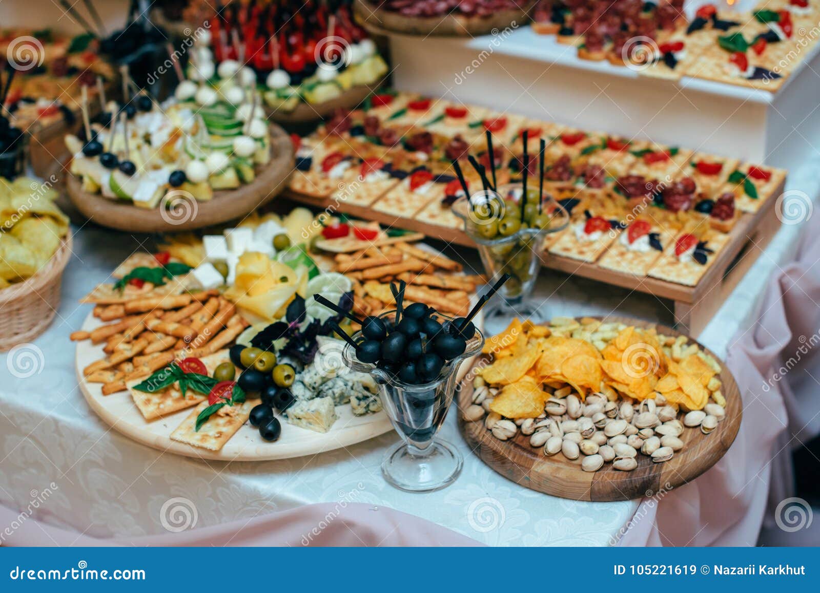 Snack for Alcoholic Beverages on the Buffet Table Stock Image - Image ...