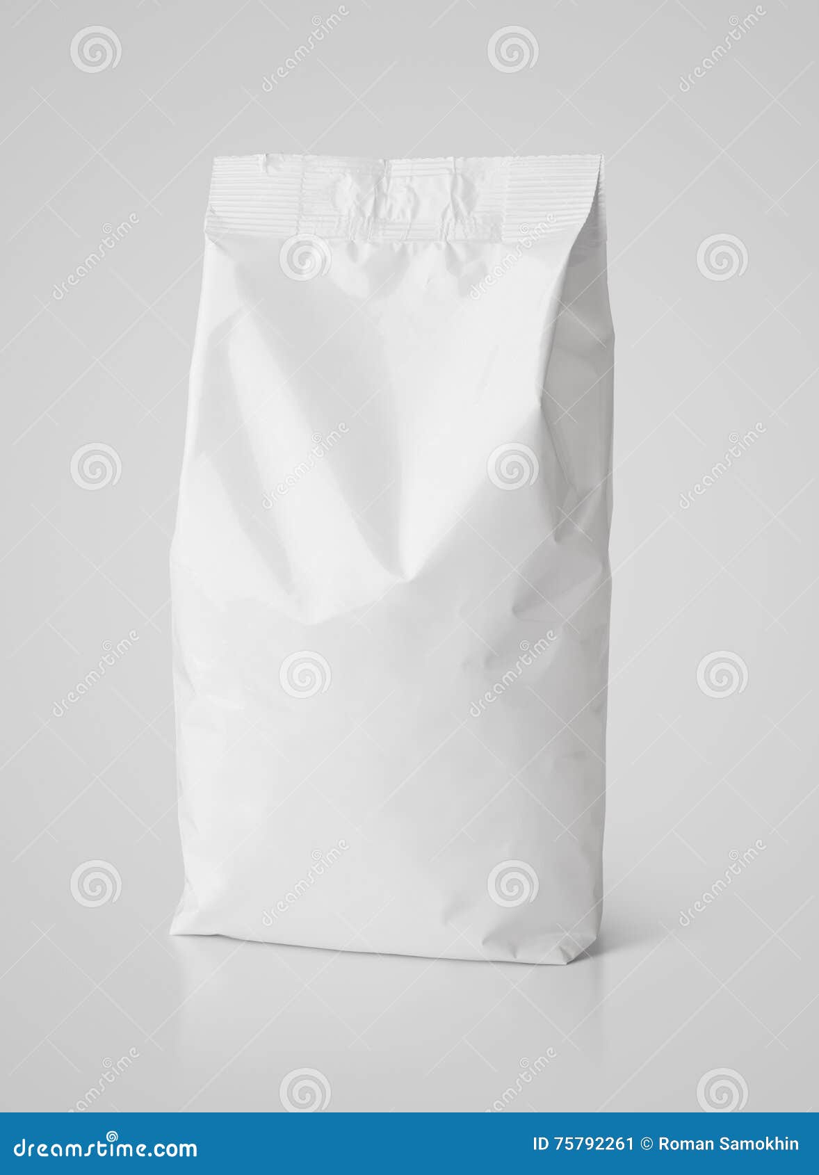 Snack Blank White Paper Bag Package on Gray Stock Image - Image of food ...