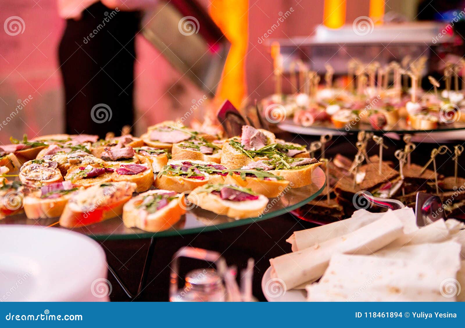 Snack on a Buffet Table during a Party Stock Photo - Image of cater ...