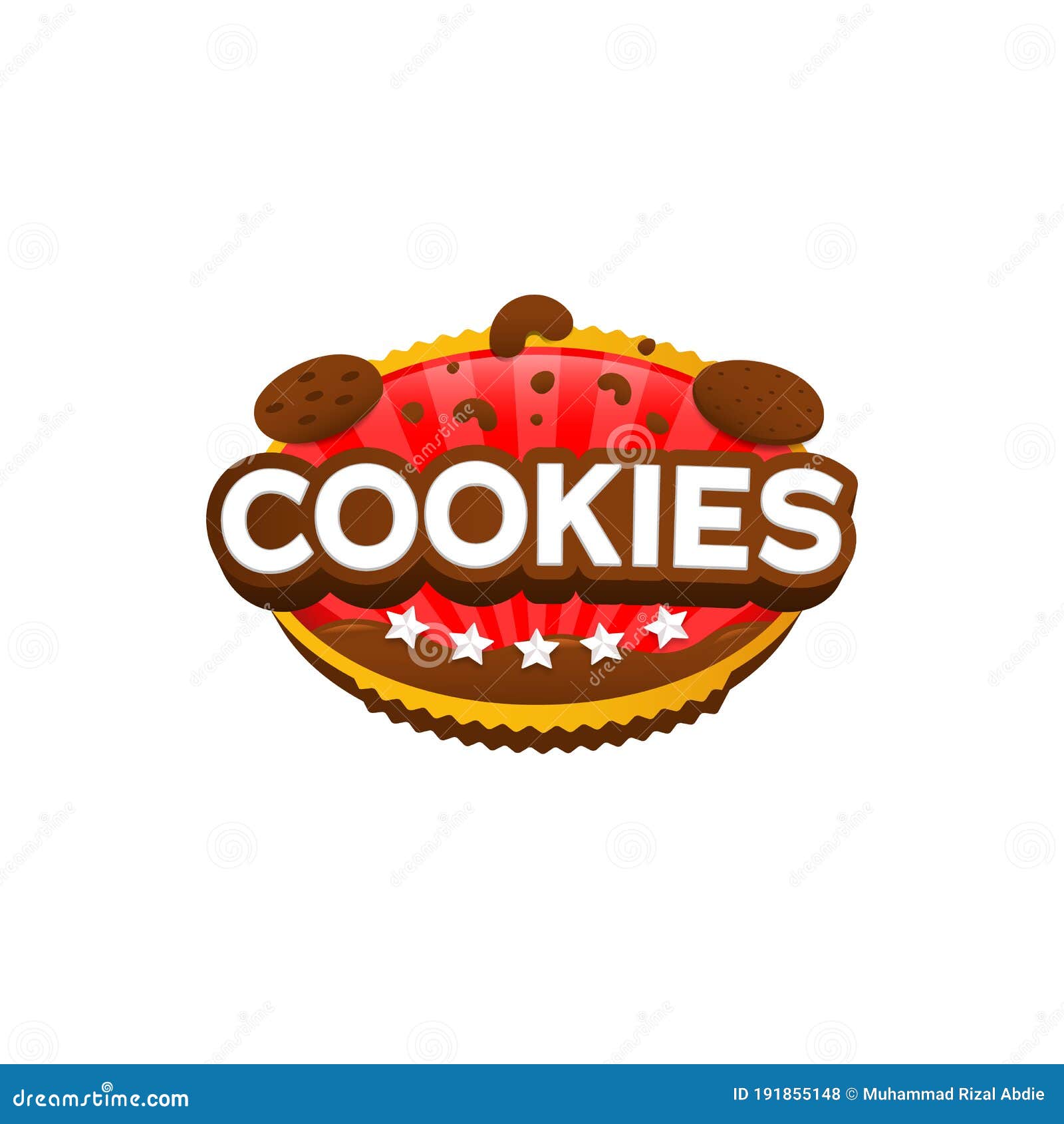 Snack Chocolate Cookies Logo Icon Badge Vector Creative Design Stock ...