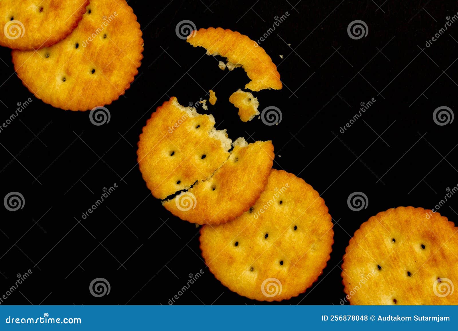 Snack Concept, Salty Crackers or Biscuits with Scrap Crackers Isolated ...