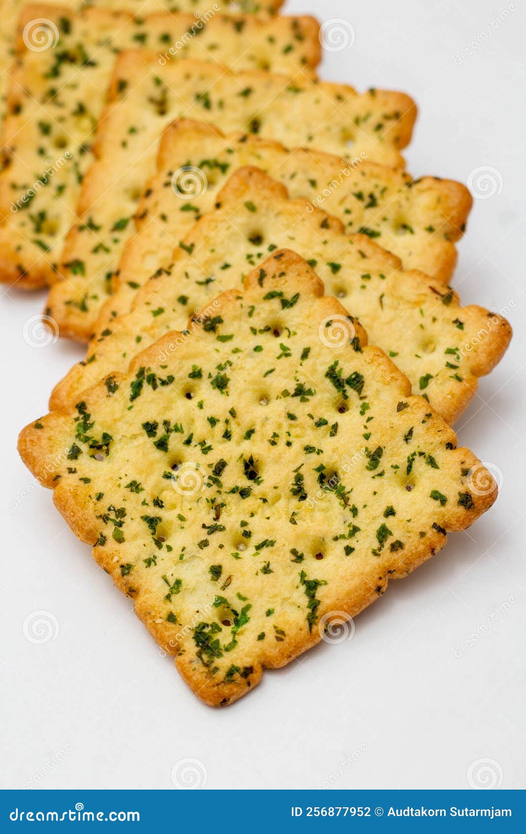 Snack Concept, Vegetable Crackers or Biscuits are Arranged and Stacks ...