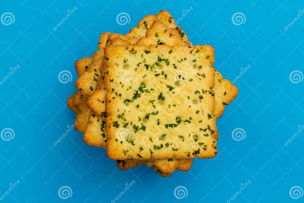 Snack Concept, Vegetable Crackers or Biscuits Stack on Vertically in ...