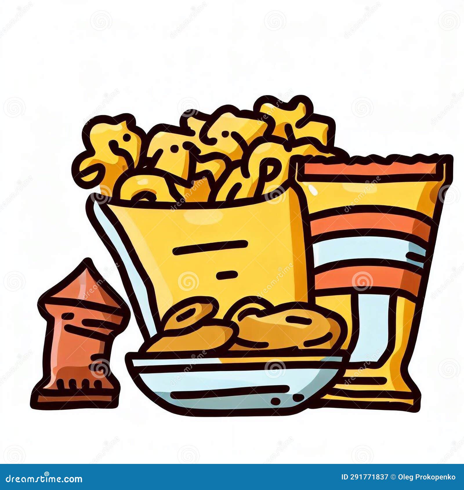 Snack Contour Drawing Color Game Stock Illustration - Illustration of ...