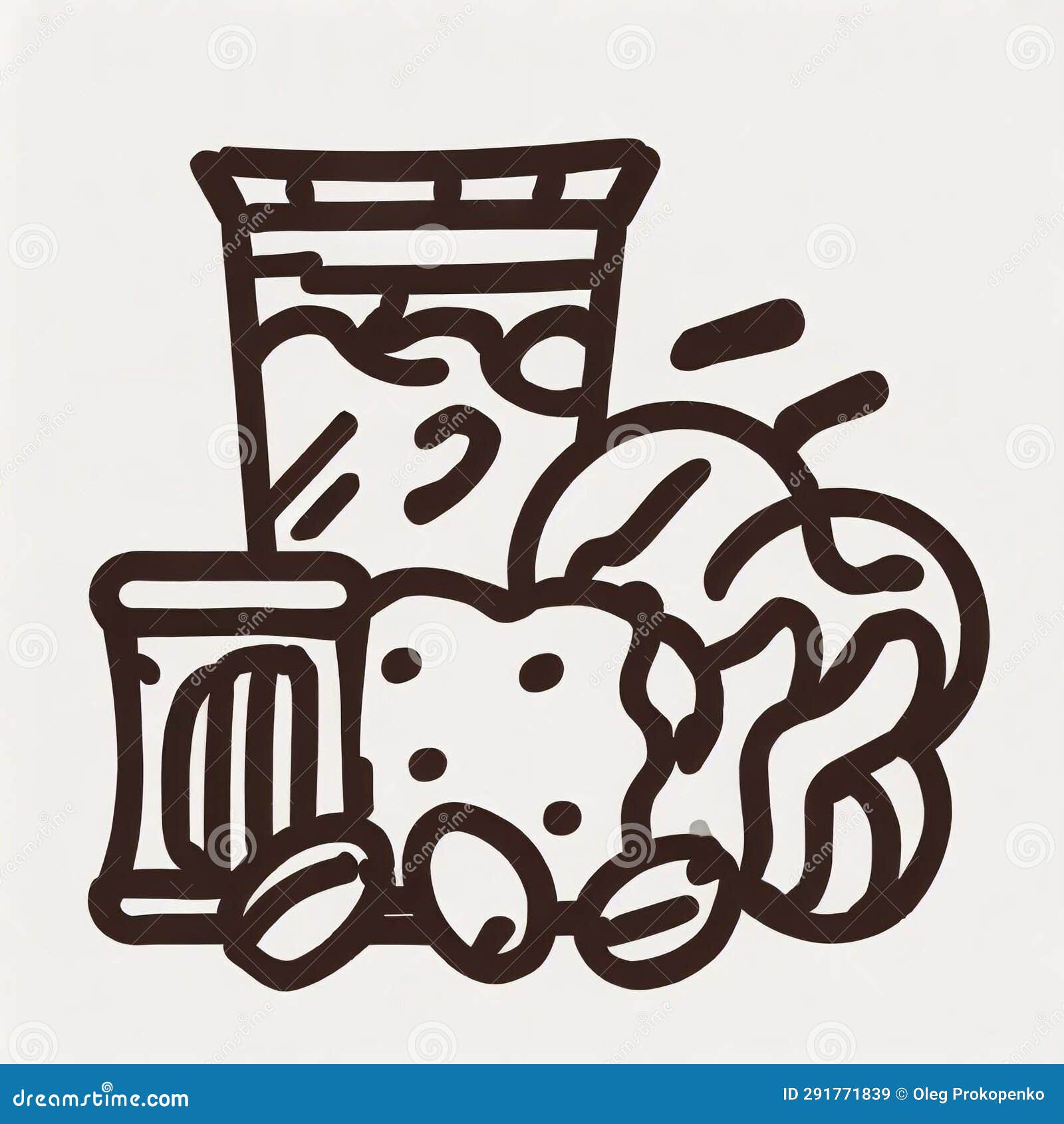 Snack Contour Drawing Color Game Stock Illustration - Illustration of ...