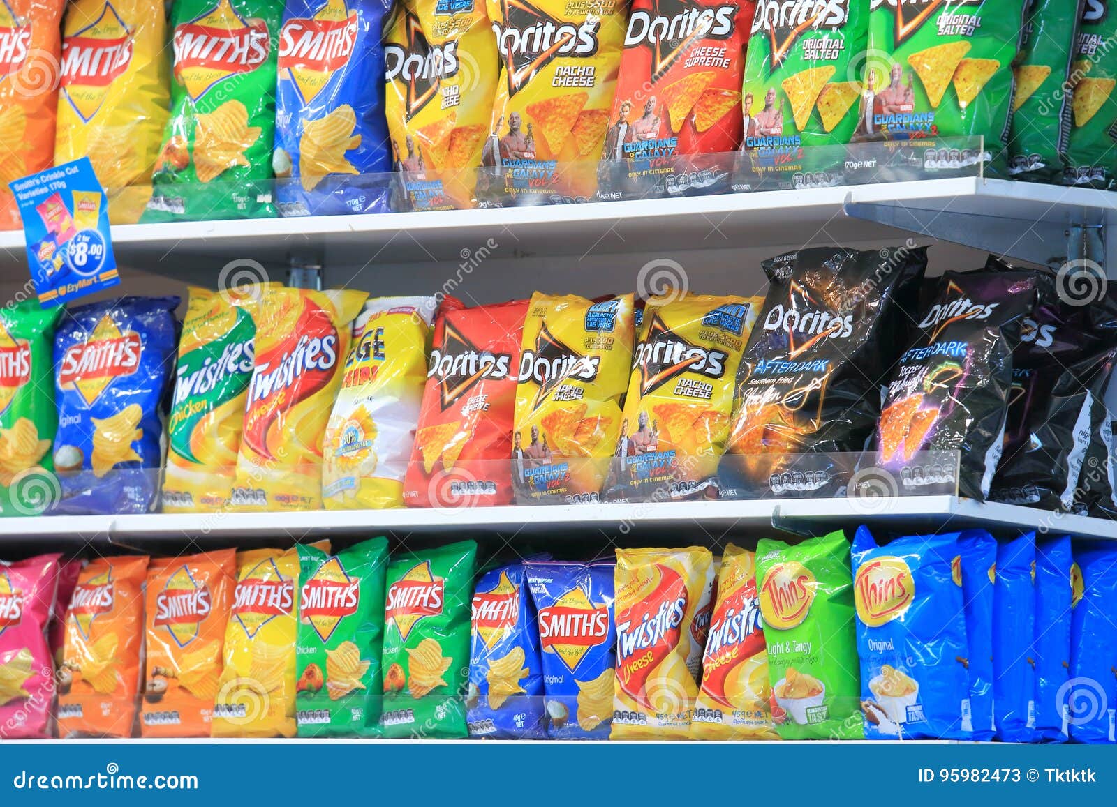 Snack display Australia editorial stock photo. Image of store - 95982473