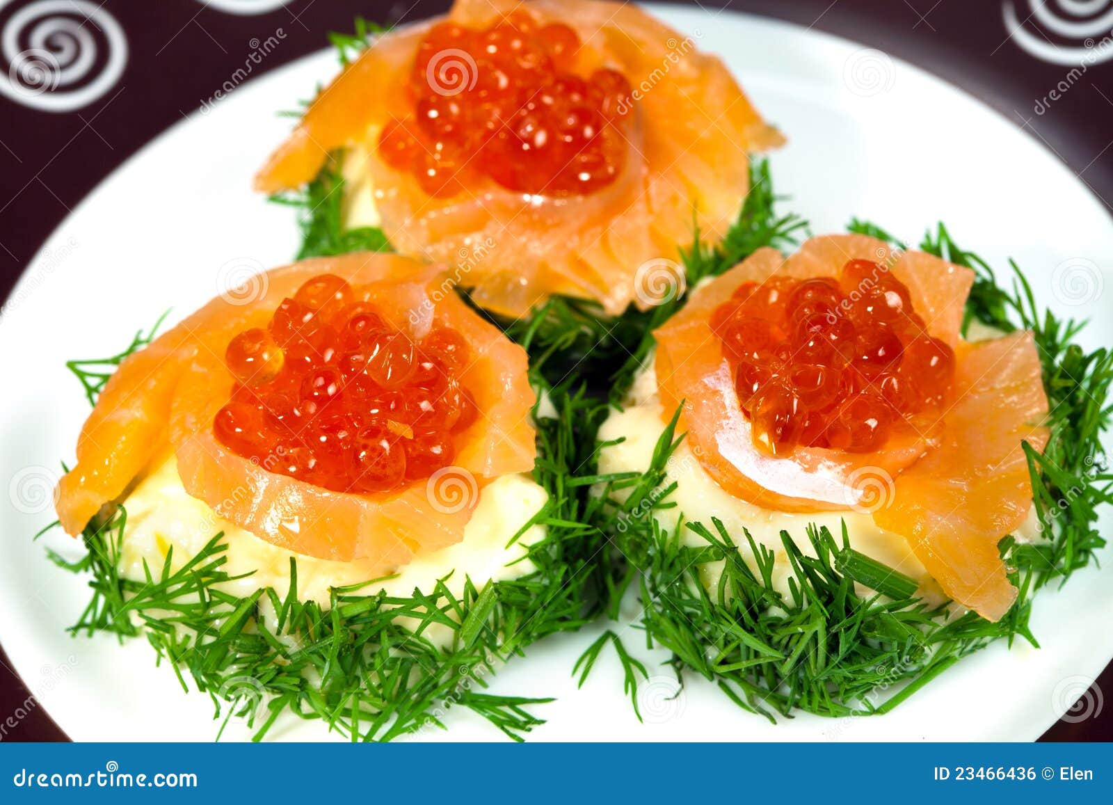 Snack with Fish and Red Salmon Caviar Stock Photo - Image of fresh ...