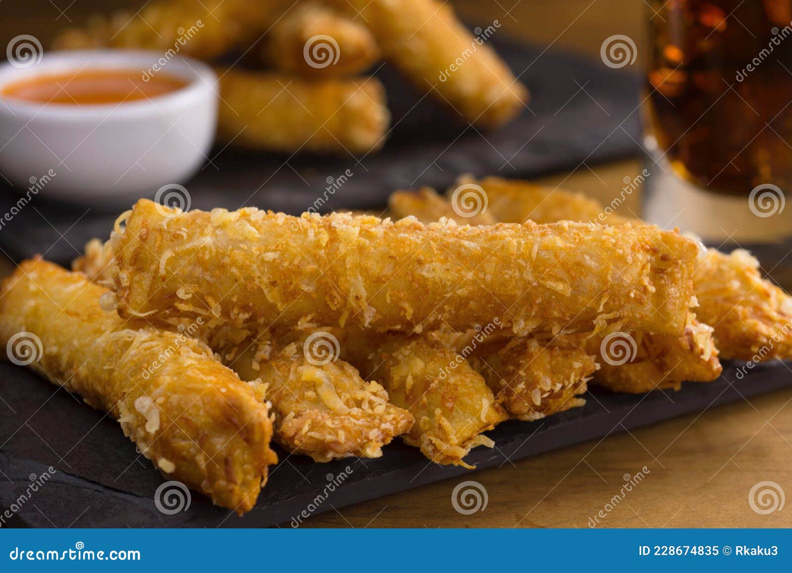 Snack Frito Tradicional Brasileiro Feito Com Han E Queijo Chamado ...