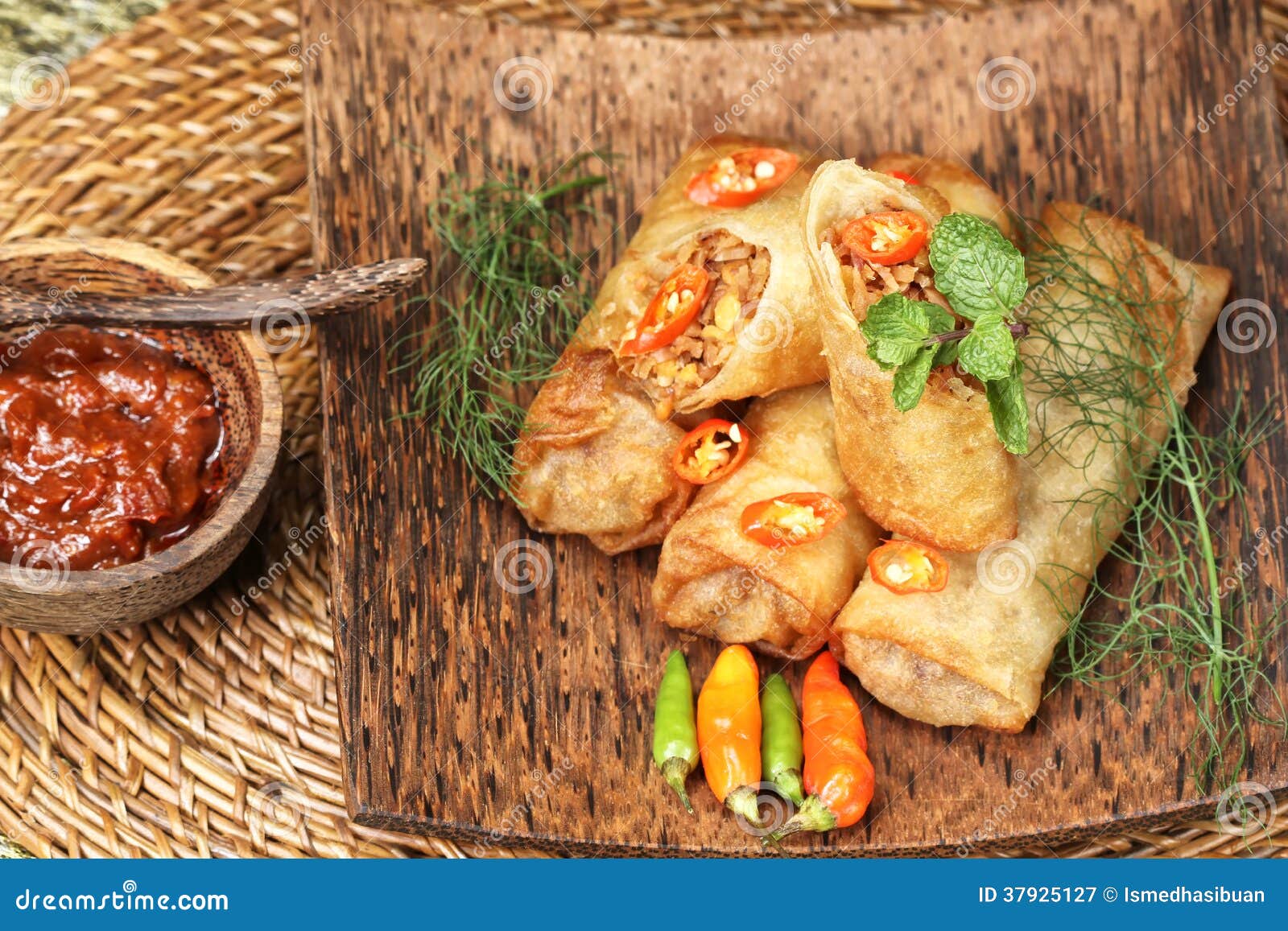 Snack stock image. Image of deep, food, spring, roll - 37925127