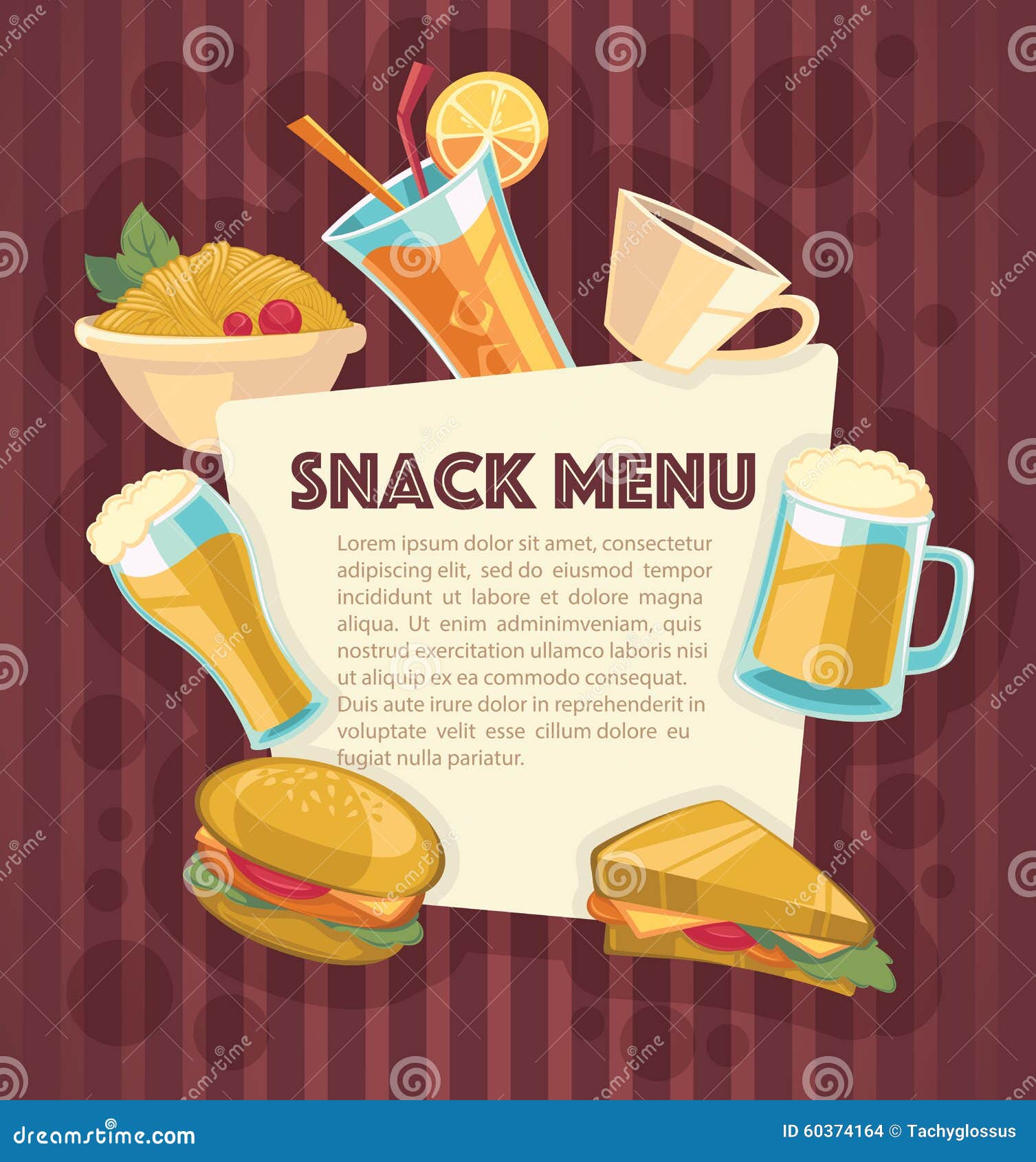 Snack menu stock vector. Illustration of fast, meat, meal - 60374164