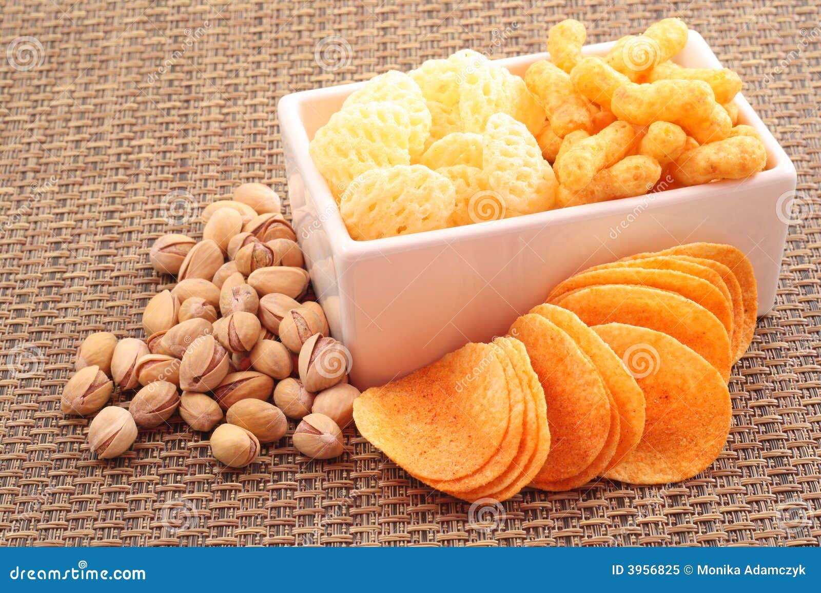 Snack for party stock image. Image of eating, nuts, potato - 3956825