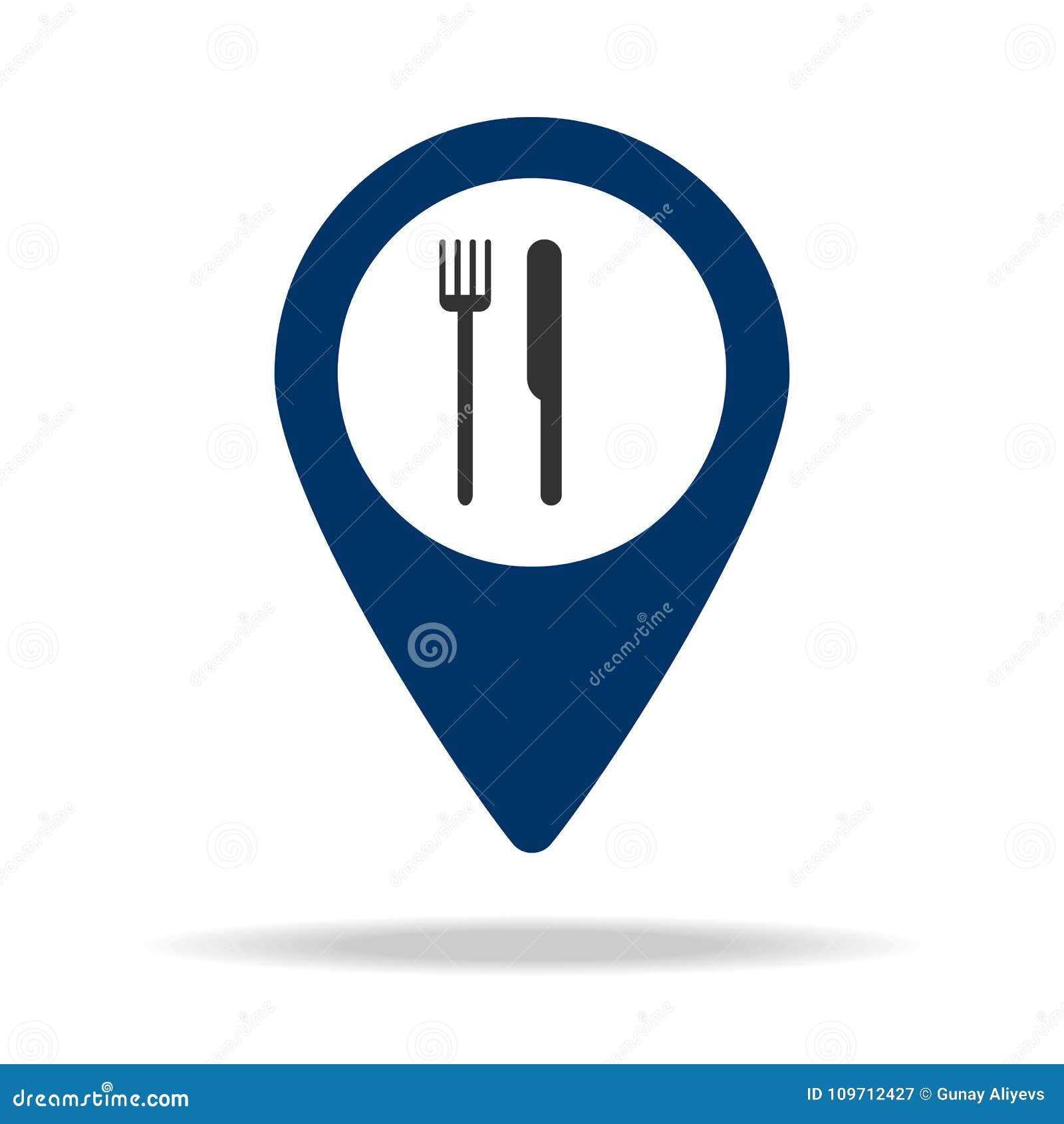 Snack-place In Blue Map Pin Icon. Element Of Map Point For Mobile ...