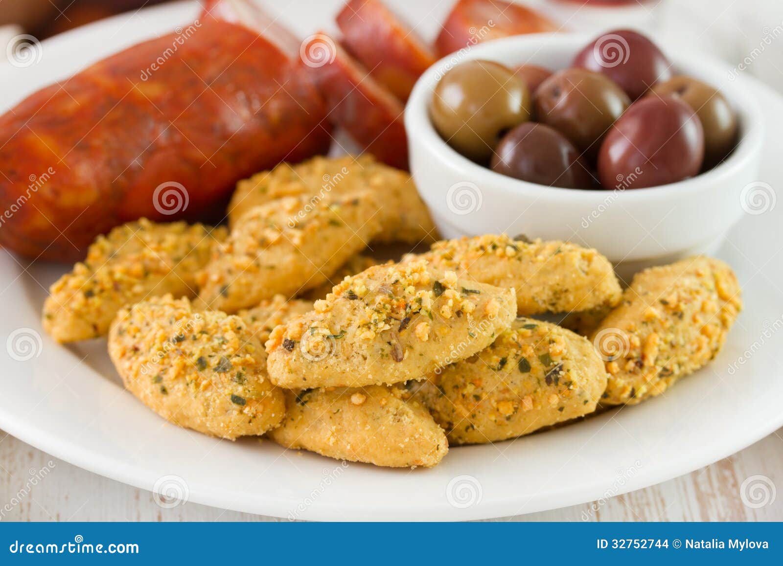 Snack on plate stock photo. Image of bread, wooden, olives - 32752744