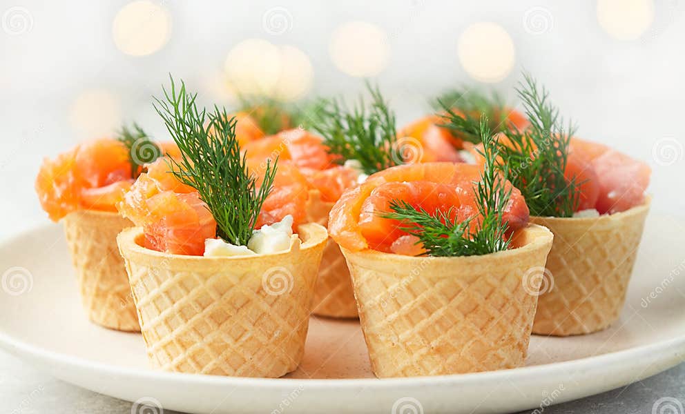 Snack with Red Fish on a Plate. Festive Snack. Menu for the Festive ...