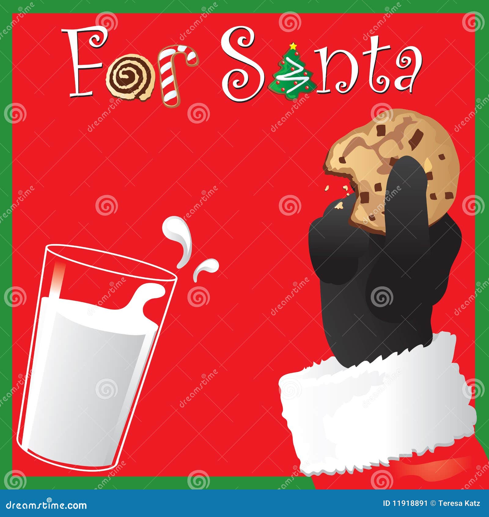 Snack for Santa stock vector. Illustration of claus, invitation - 11918891