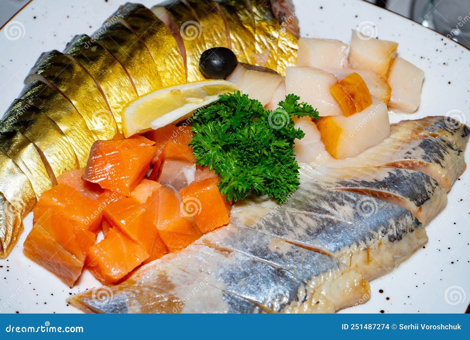 A Snack of Several Types of Fish is Ready To Eat Stock Photo - Image of ...