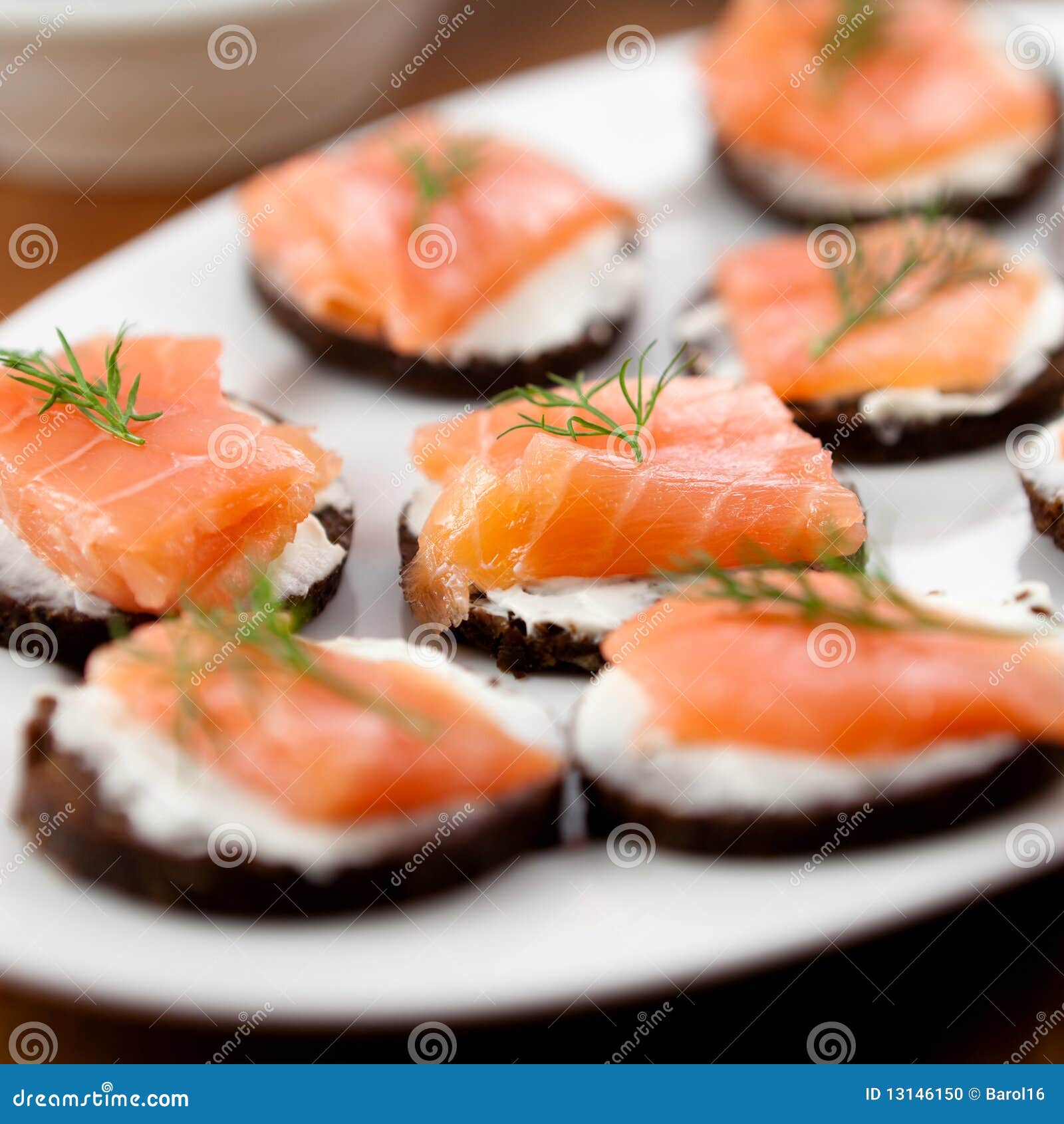 Snack with smoked salmon stock photo. Image of closeup - 13146150