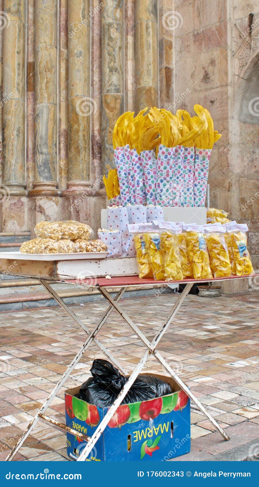 Snack Stand in Front of a Church Editorial Stock Photo - Image of table ...