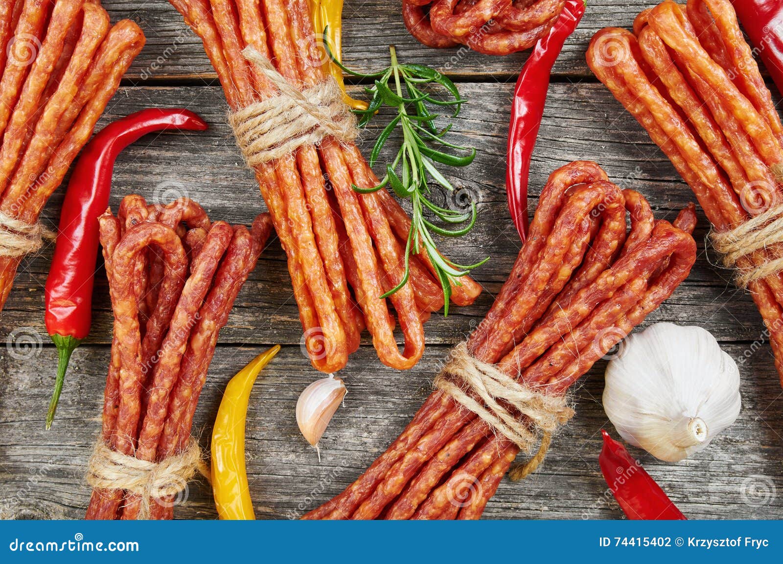 Snack stick sausages stock photo. Image of polish, sausage - 74415402