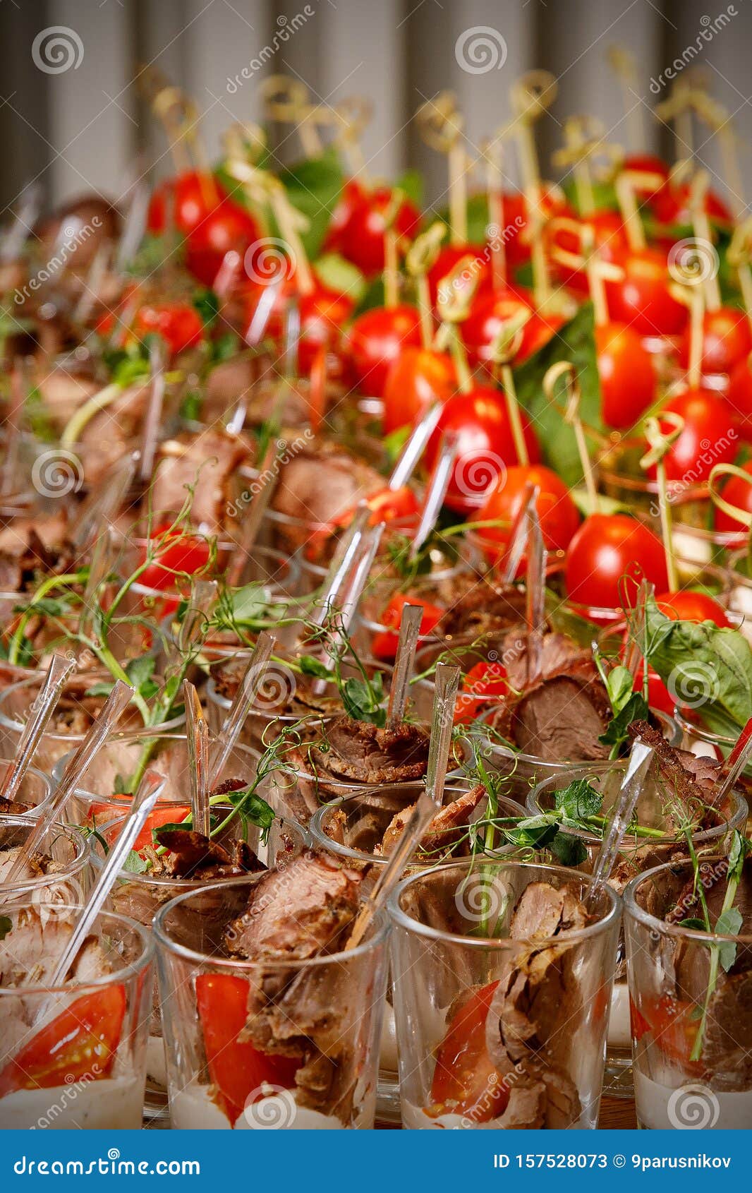 Snack Table Ready for Event. Food and Drink Catering Stock Image ...