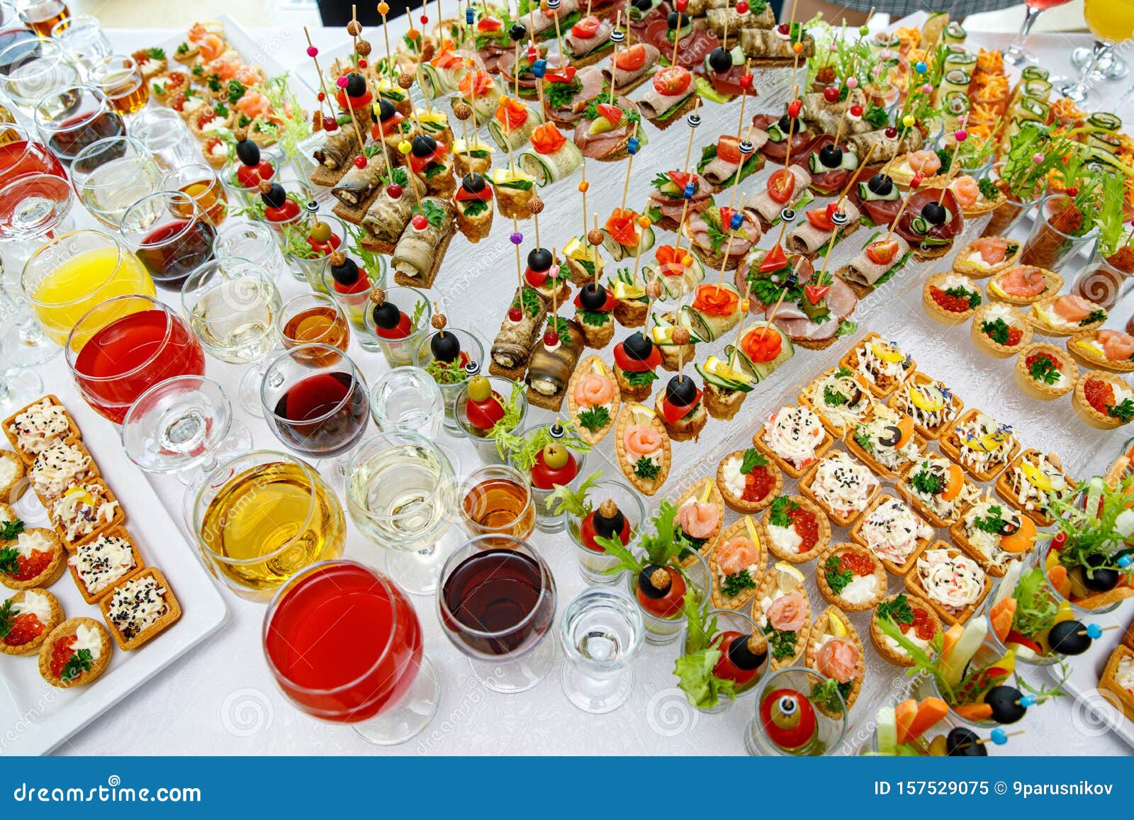 Snack Table Ready for Event. Food and Drink Catering Stock Image ...