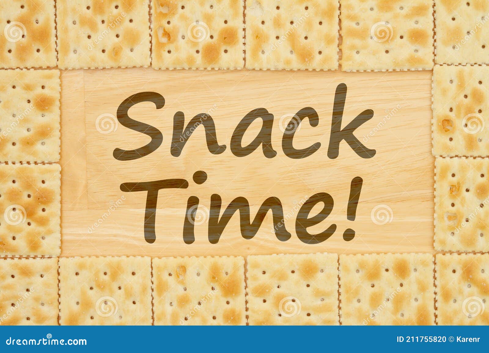 Snack Time Message with Saltine Crackers Border Stock Photo - Image of ...