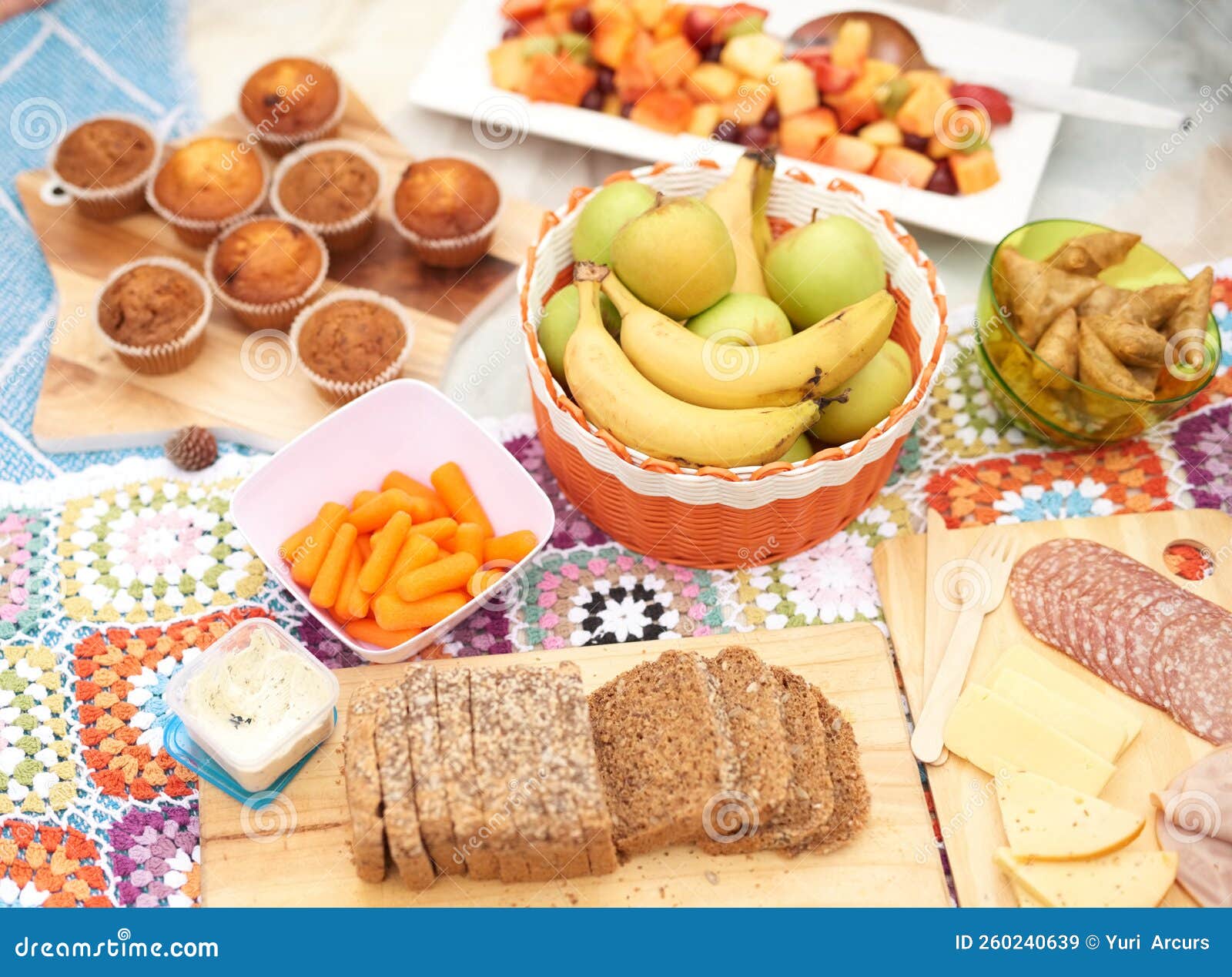 Snack Time. a Spread of Different Types of Snacks Placed Together on a ...