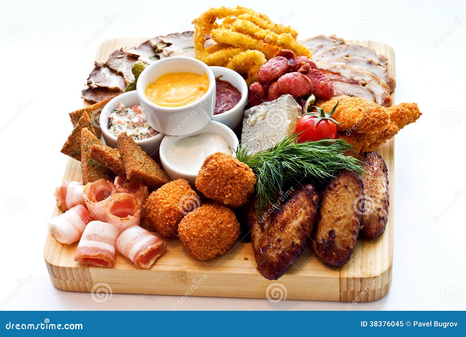 Snack Various Meat Products Stock Image - Image of barbecue, green ...