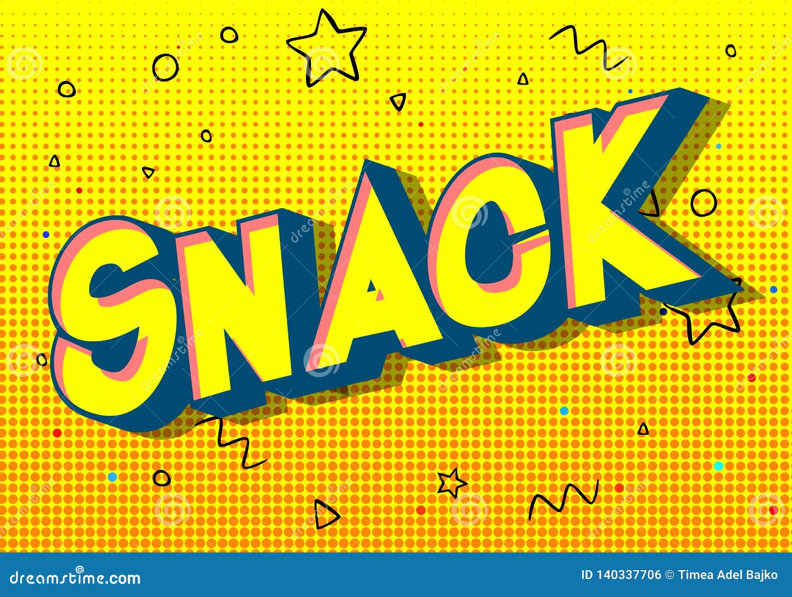 Snack - Comic Book Style Words. Stock Vector - Illustration of potato ...