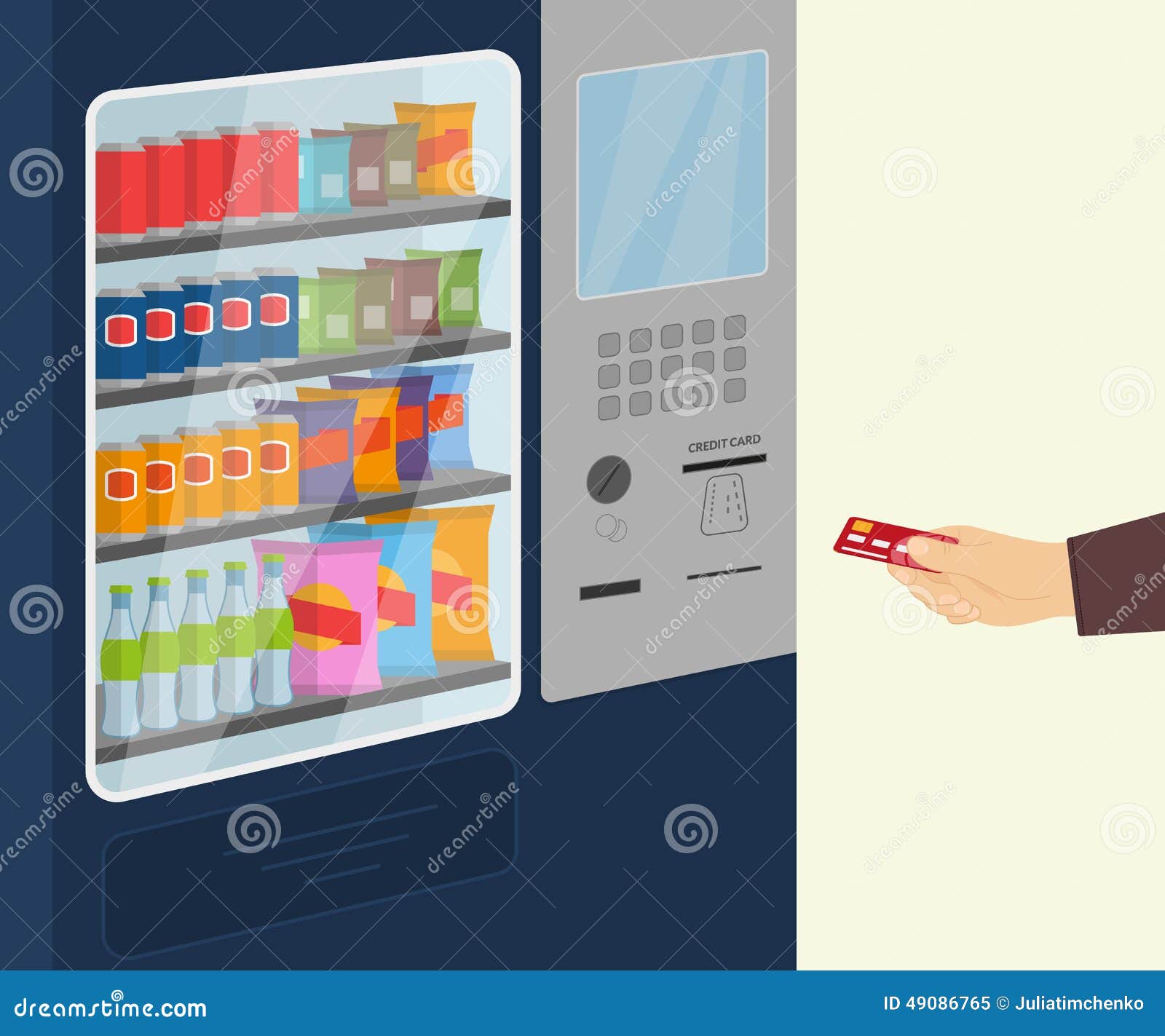 Snack Vending Machine Cartoon Vector | CartoonDealer.com #49086765